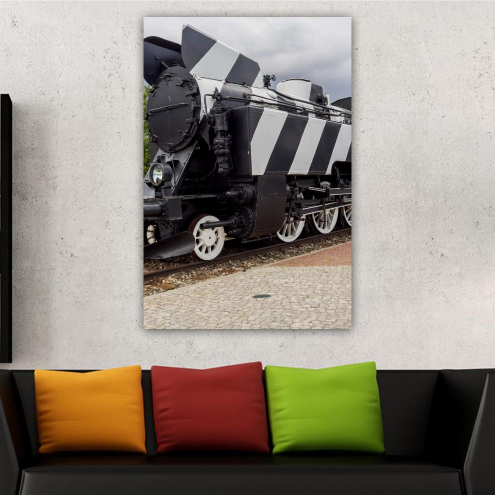 OWNSERIES Home Decor Retro Train Railway (2) Pattern Canvas Wall Art ...