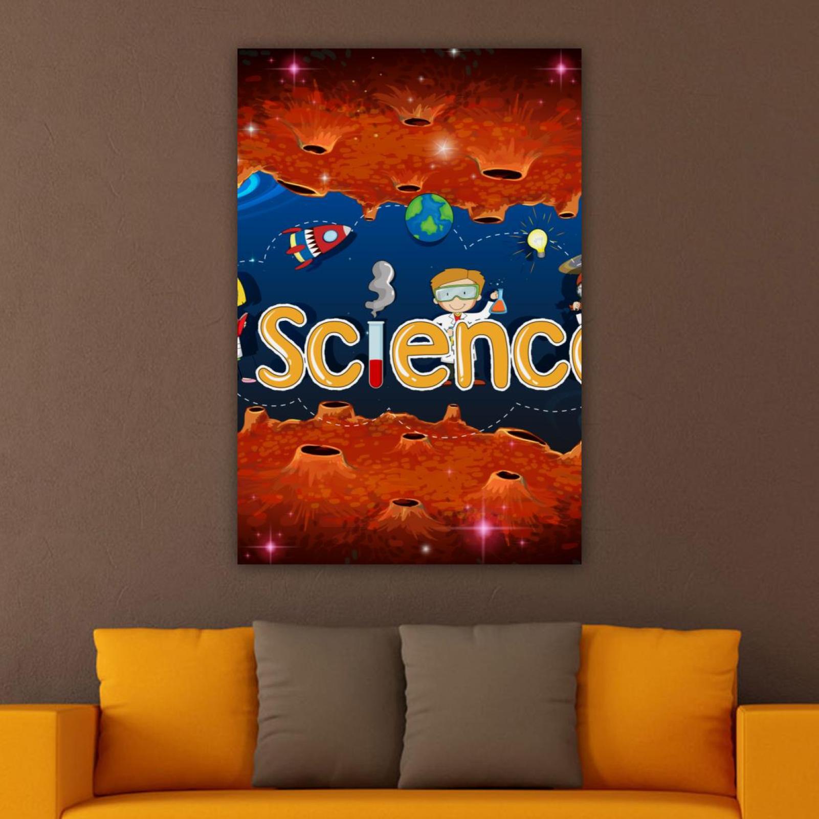 OWNSERIES Home Decor Science on Planet Template Pattern Canvas Wall Art ...