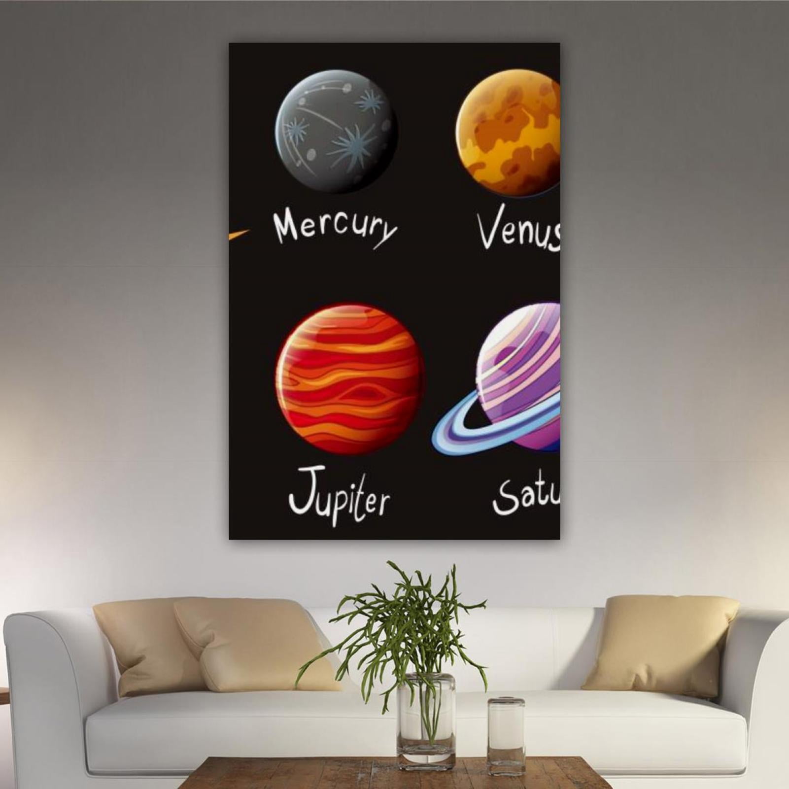 OWNSERIES Home Decor Space Solar System Universe Planets Pattern Canvas ...
