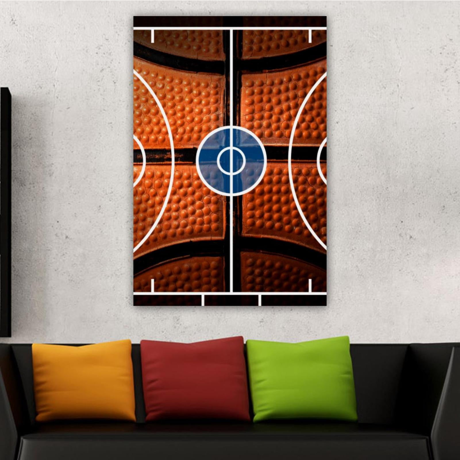 OWNSERIES Home Decor Sport Basketball Court Pattern Canvas Wall Art ...