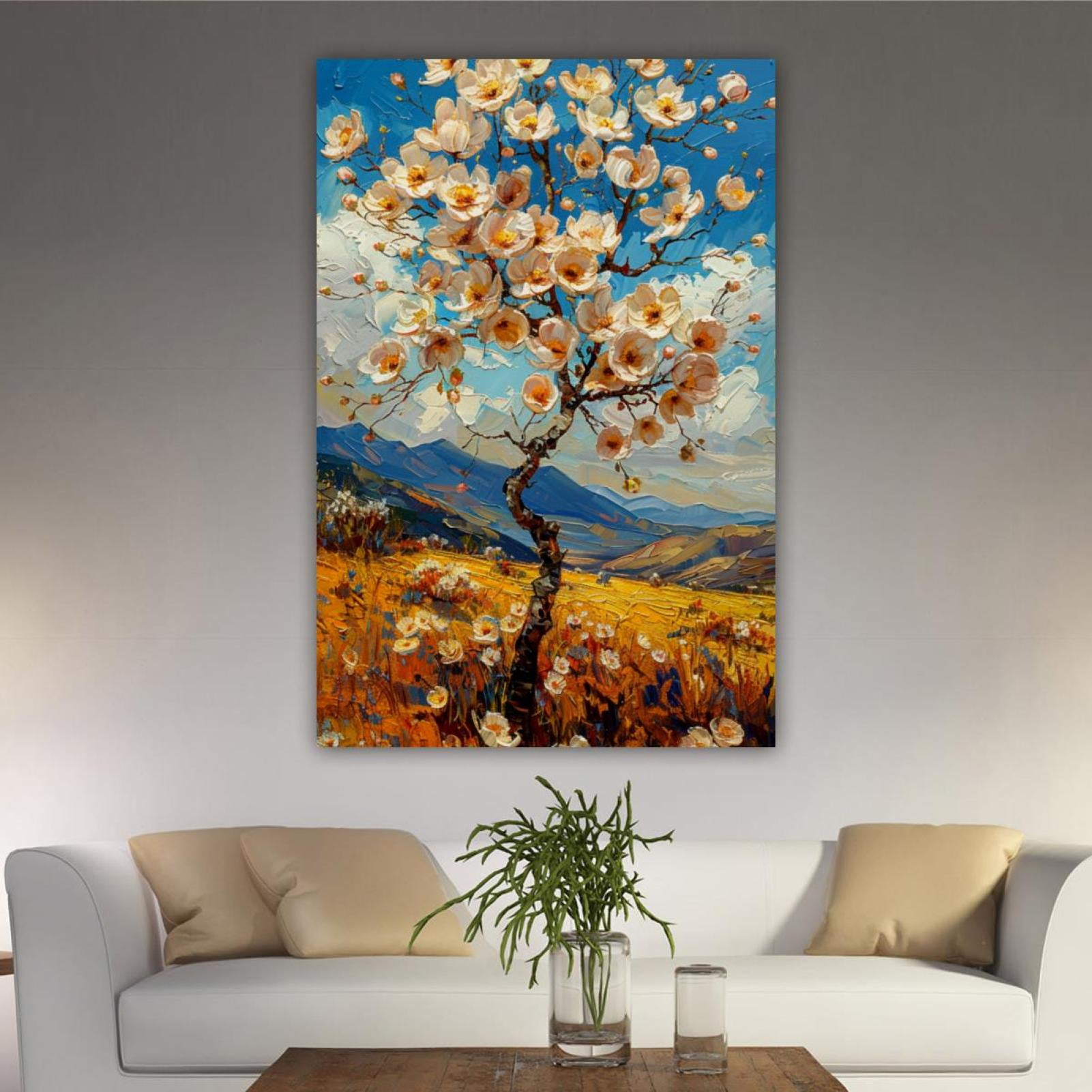 OWNSERIES Home Decor Spring in Oil Painting Style Canvas Wall Art ...