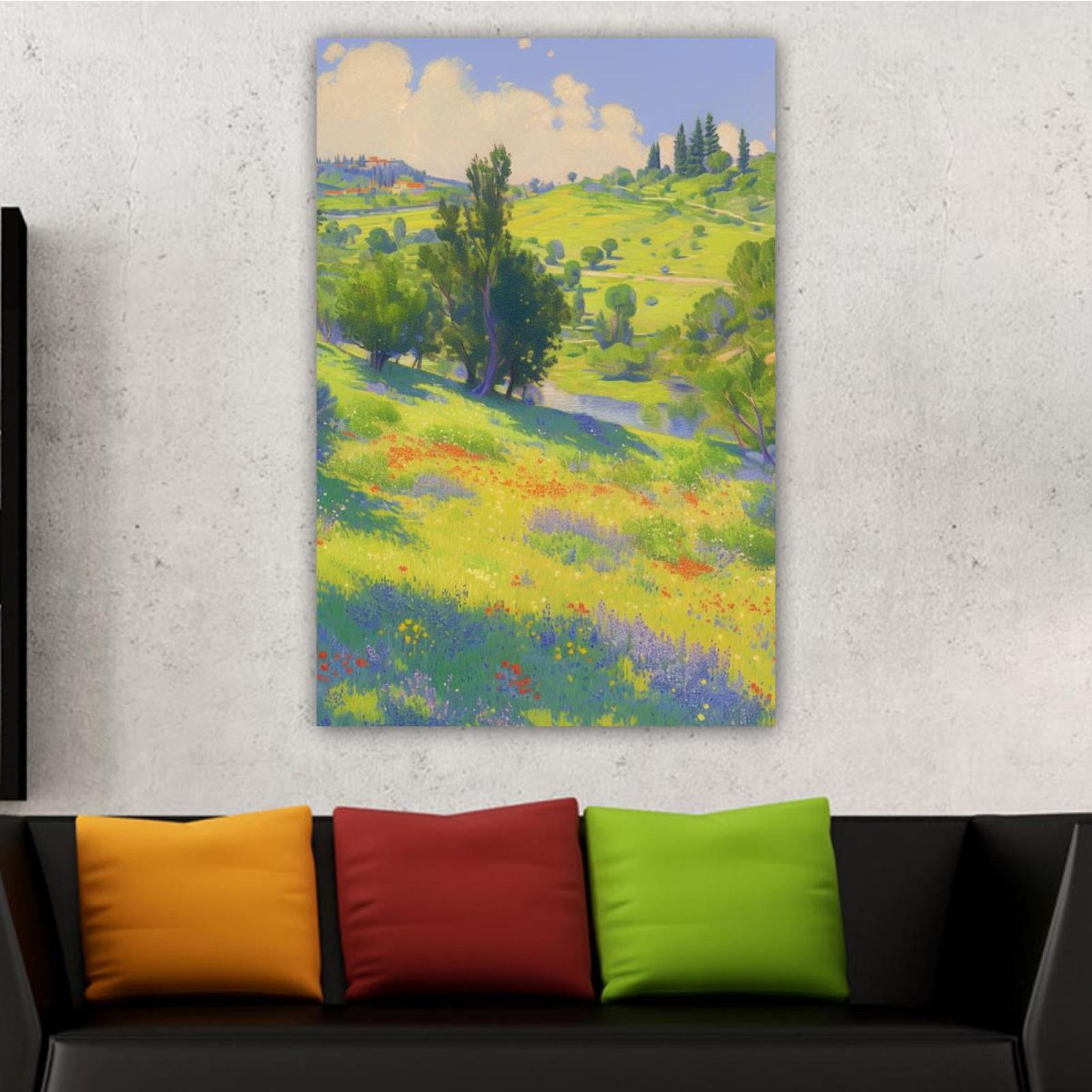 OWNSERIES Home Decor Spring Village Pattern Canvas Wall Art Paintings ...