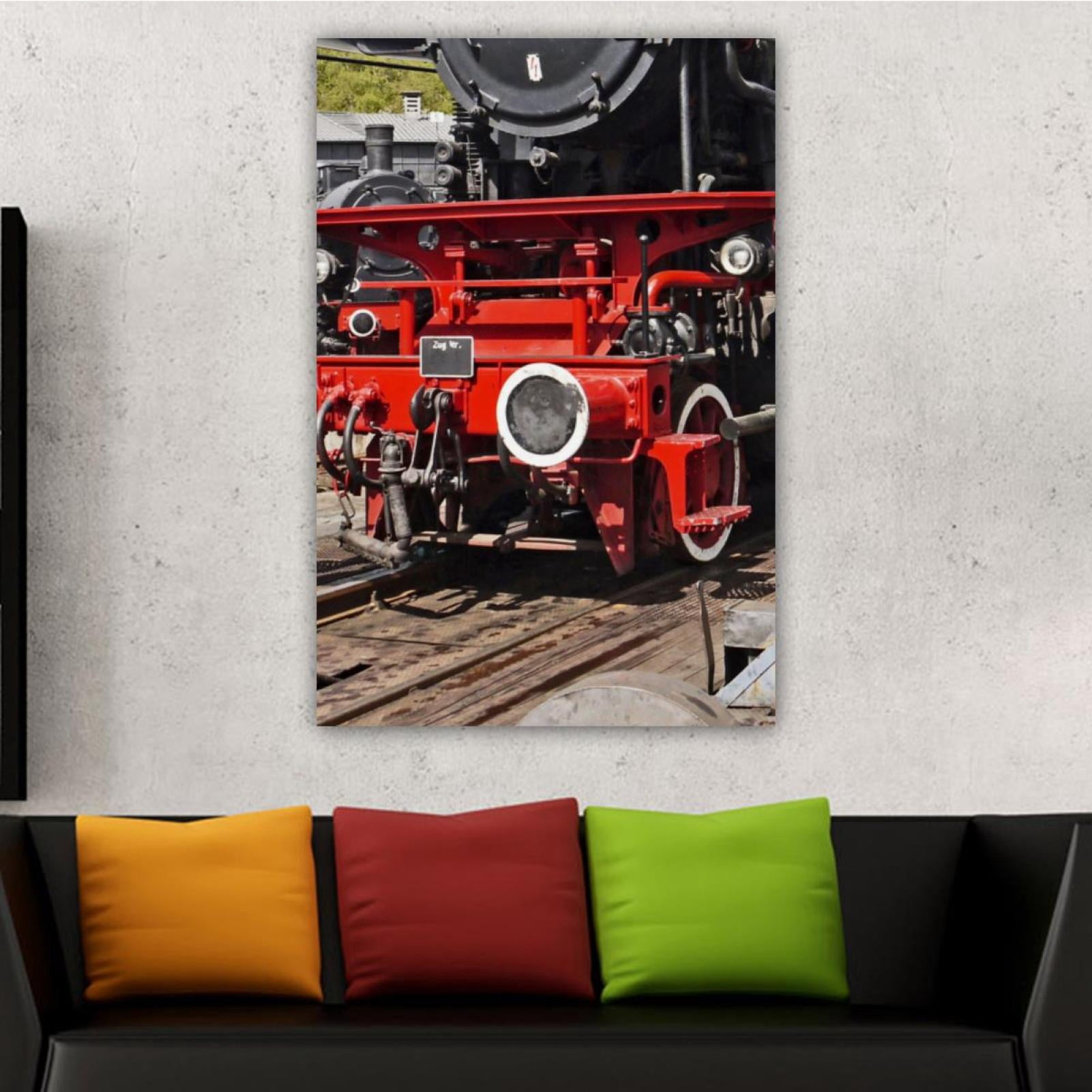 OWNSERIES Home Decor Steam Train Locomotive Pattern Canvas Wall Art ...