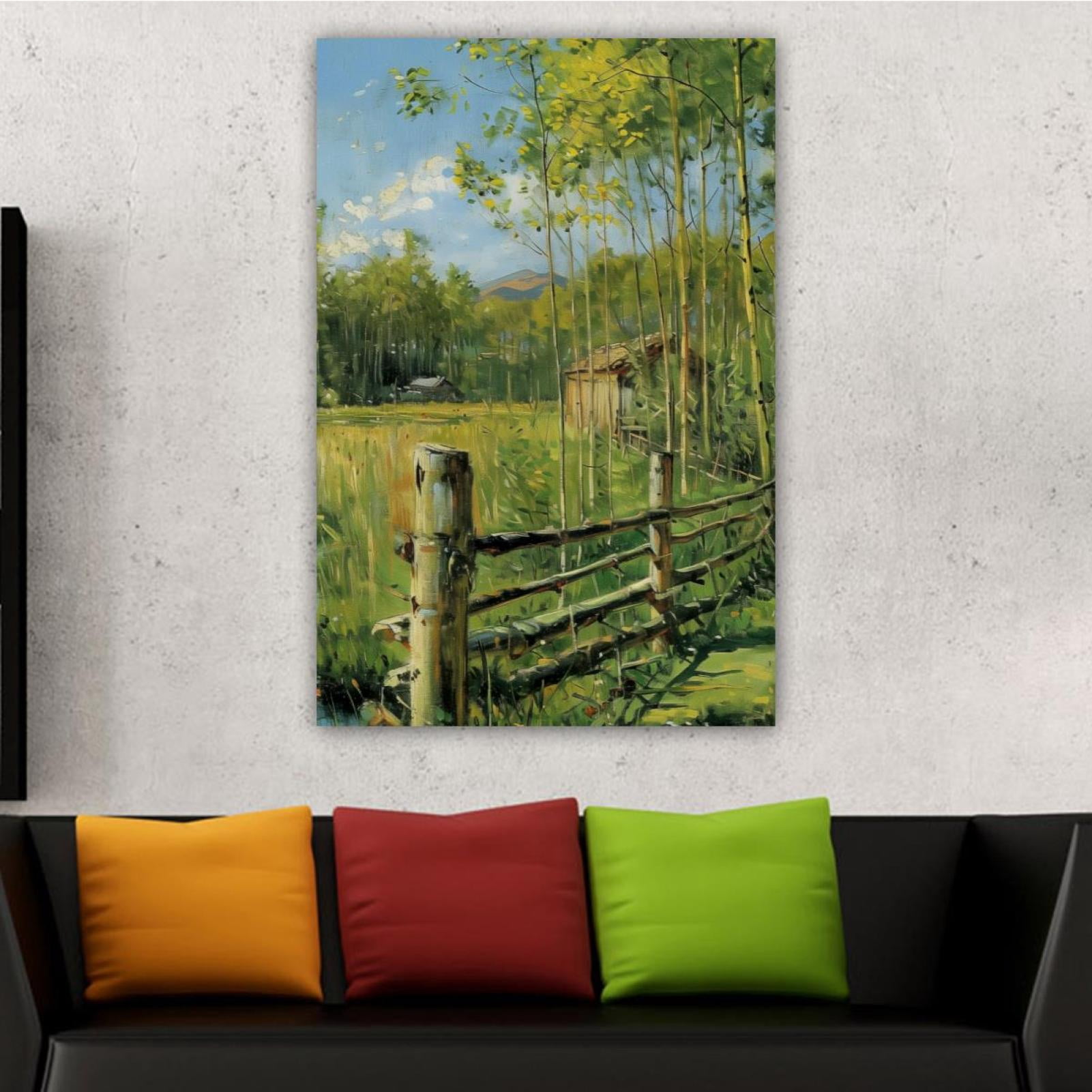 OWNSERIES Home Decor Summer Countryside Pattern Canvas Wall Art ...
