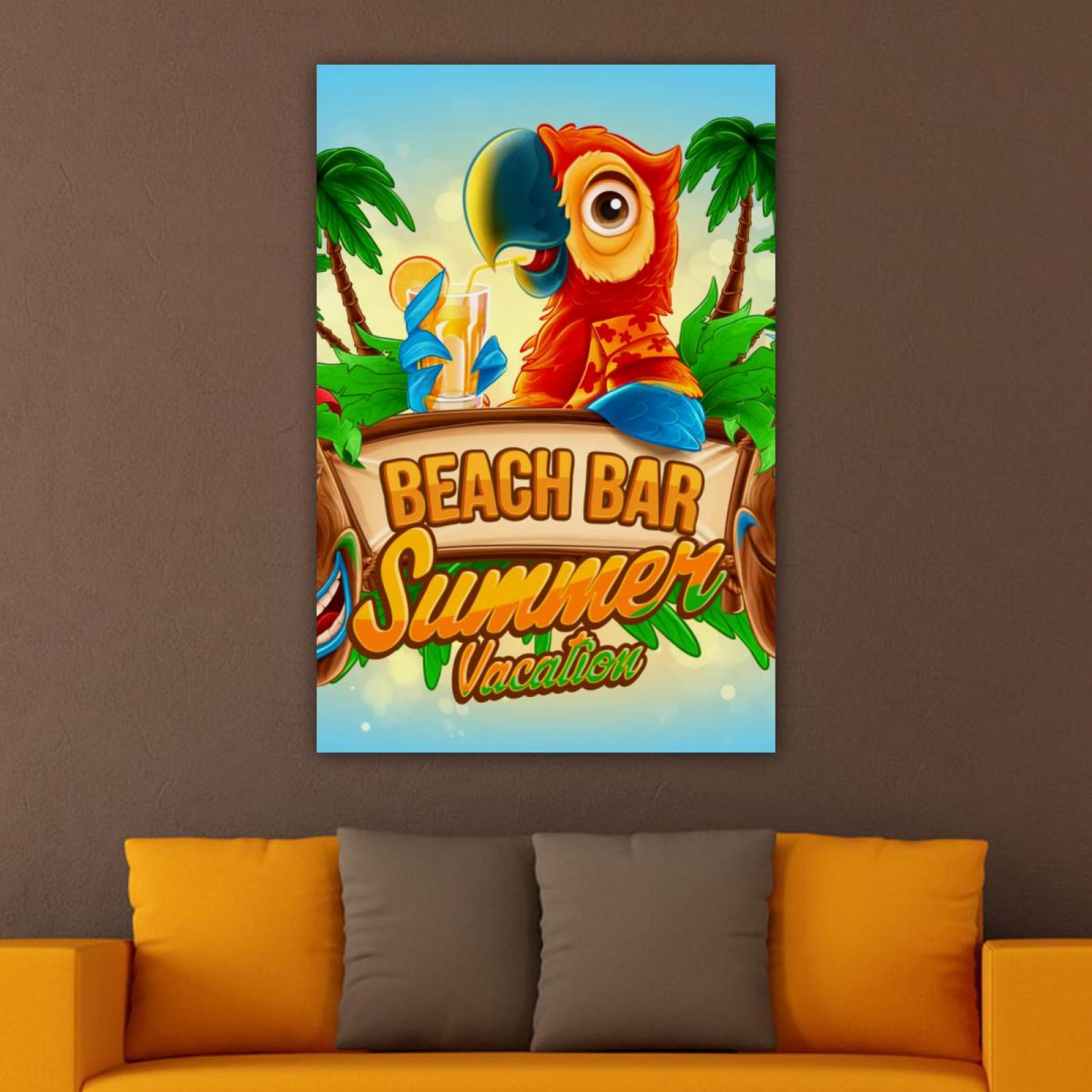 OWNSERIES Home Decor Summer Vacation Beach Bar Pattern Canvas Wall Art ...