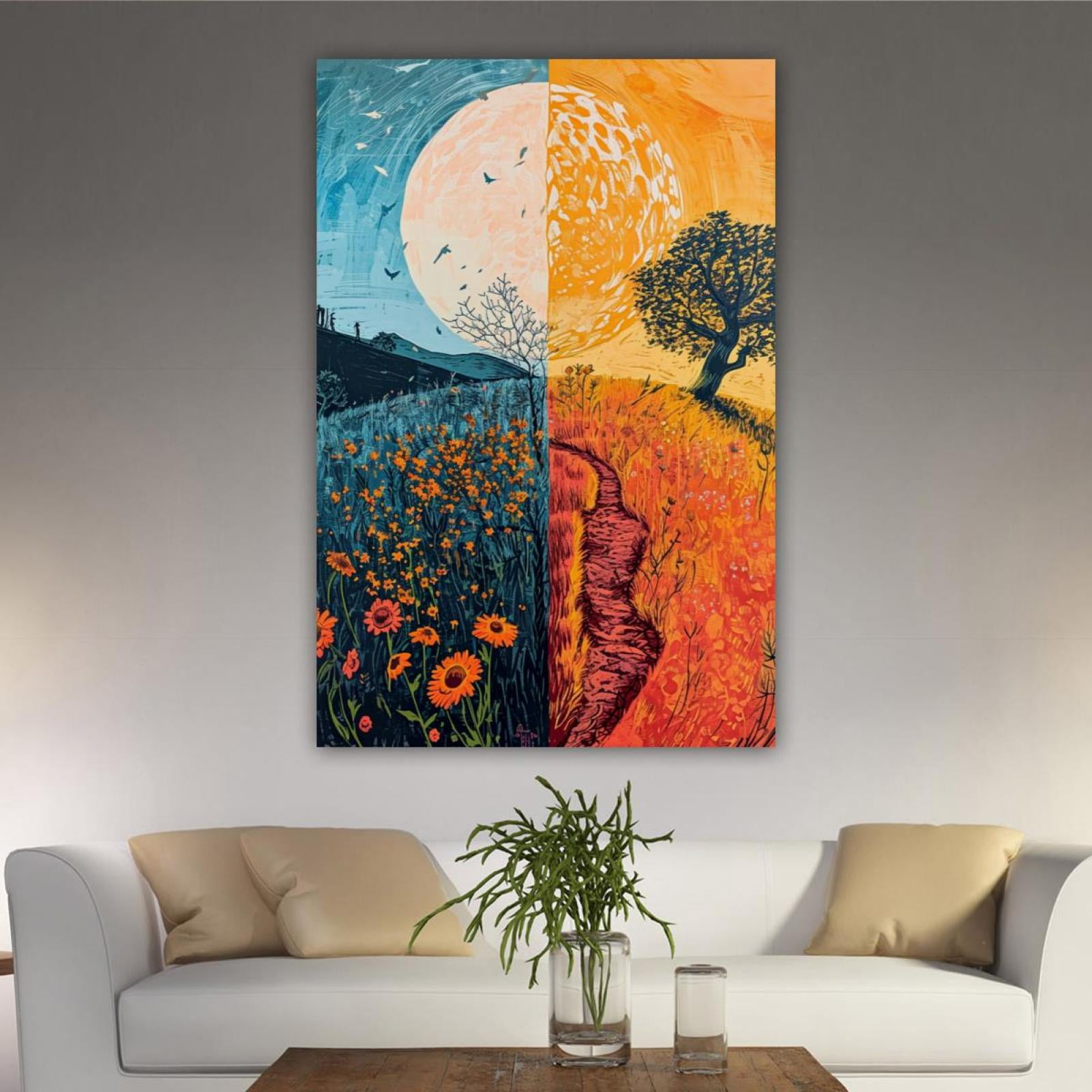OWNSERIES Home Decor Time Oil Painting Canvas Wall Art Paintings for ...