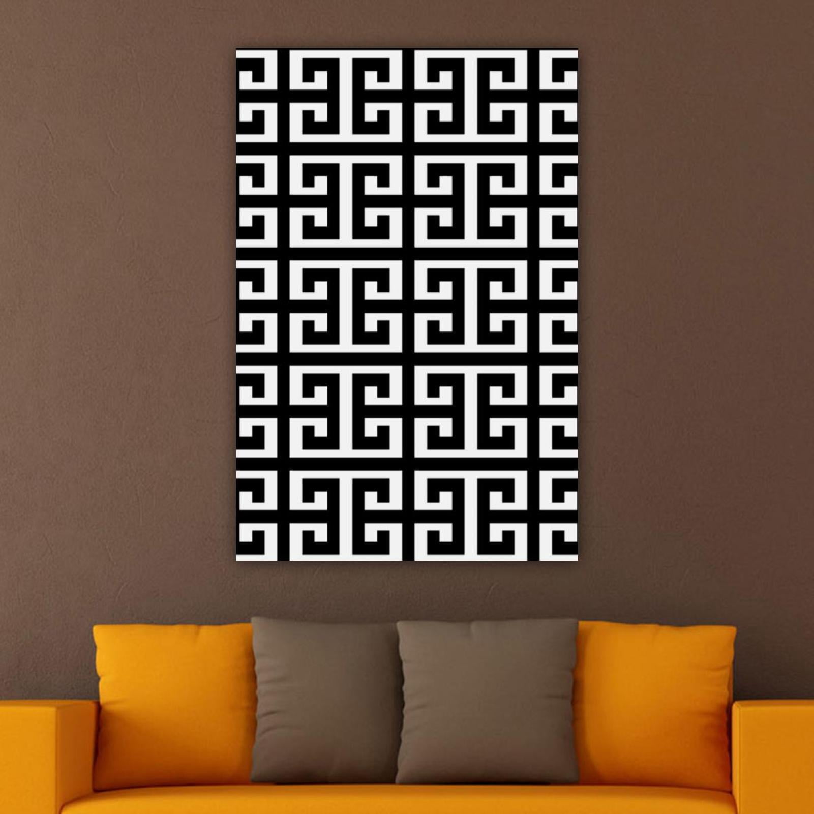 OWNSERIES Home Decor Tradition Greek Key Pattern Pattern Canvas Wall ...