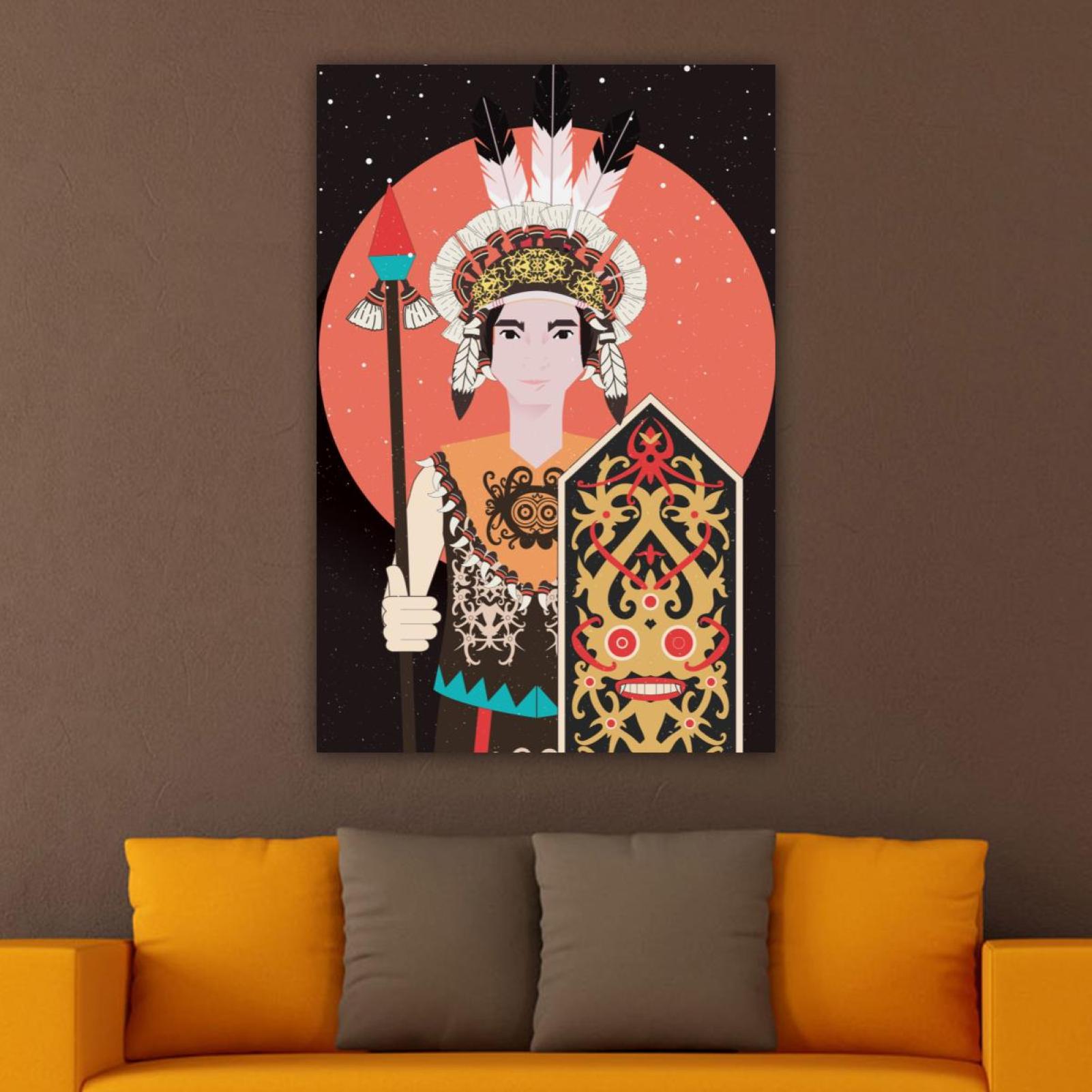 OWNSERIES Home Decor Traditional Indigenous Woman People Pattern Canvas ...