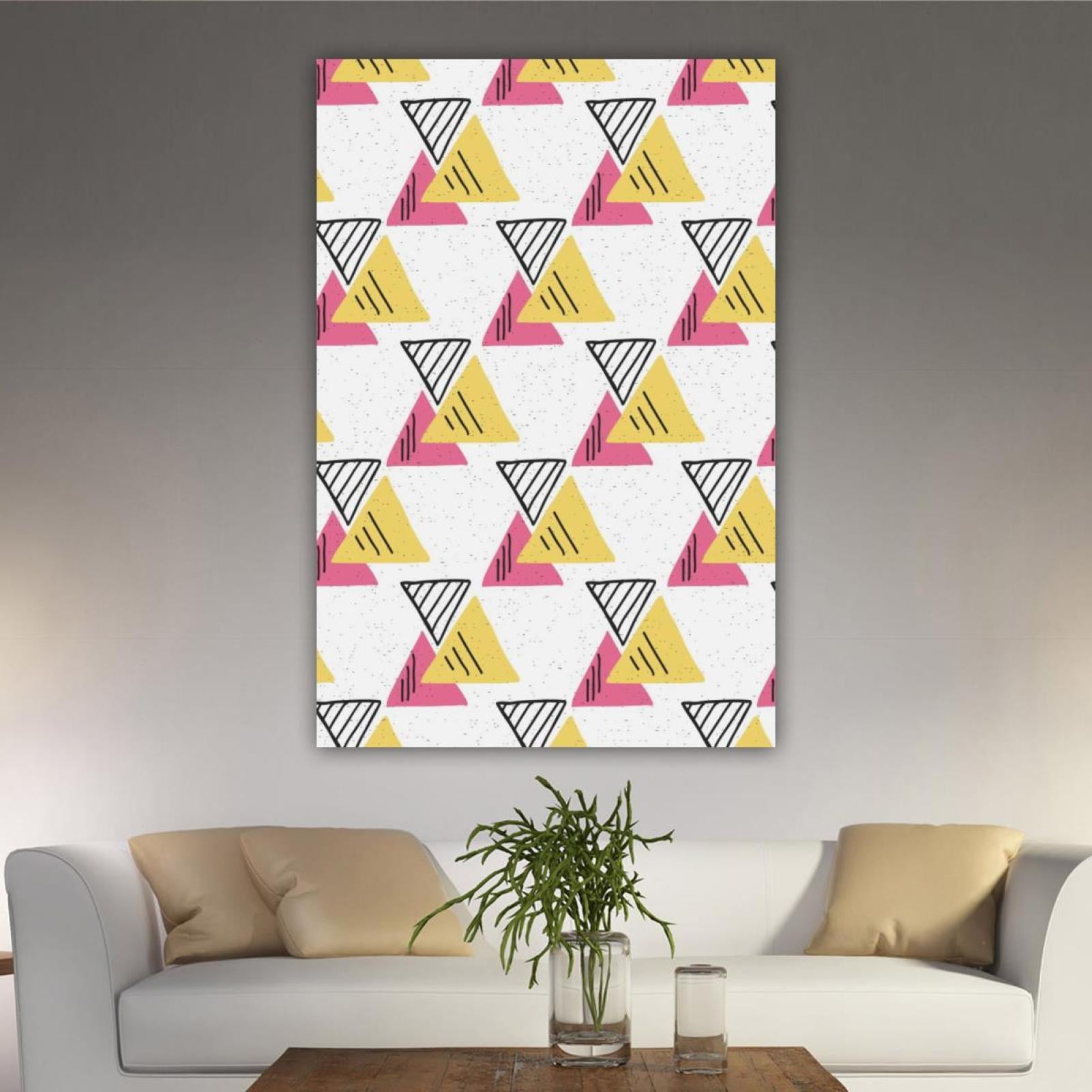 OWNSERIES Home Decor Triangle Geometric Background Pattern Canvas Wall ...