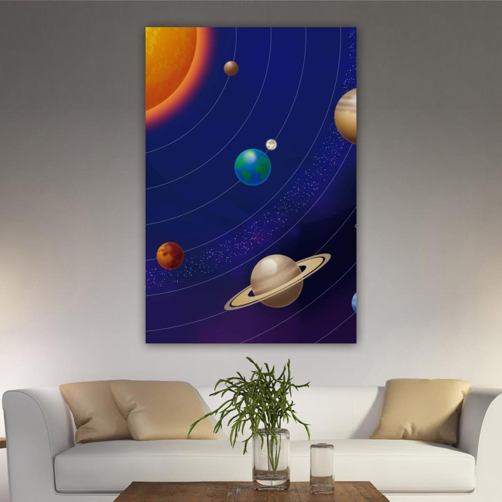 OWNSERIES Home Decor Universe Solar System Planets Pattern Canvas Wall ...