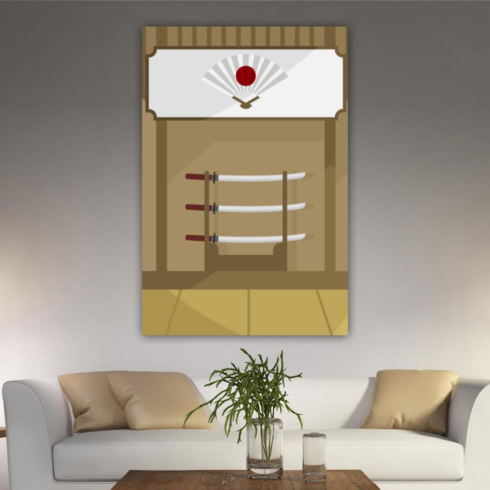 OWNSERIES Home Decor Vintage Japanese Kendo Dojo Pattern Canvas Wall ...