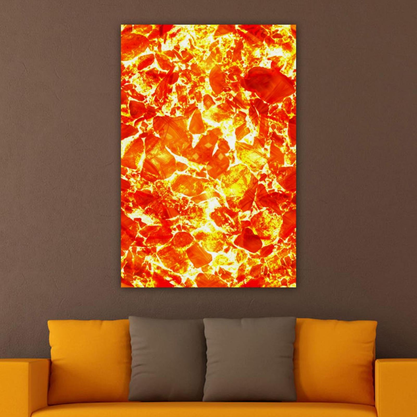 OWNSERIES Home Decor Volcanic Lava Surface Magma Texture Pattern Canvas ...