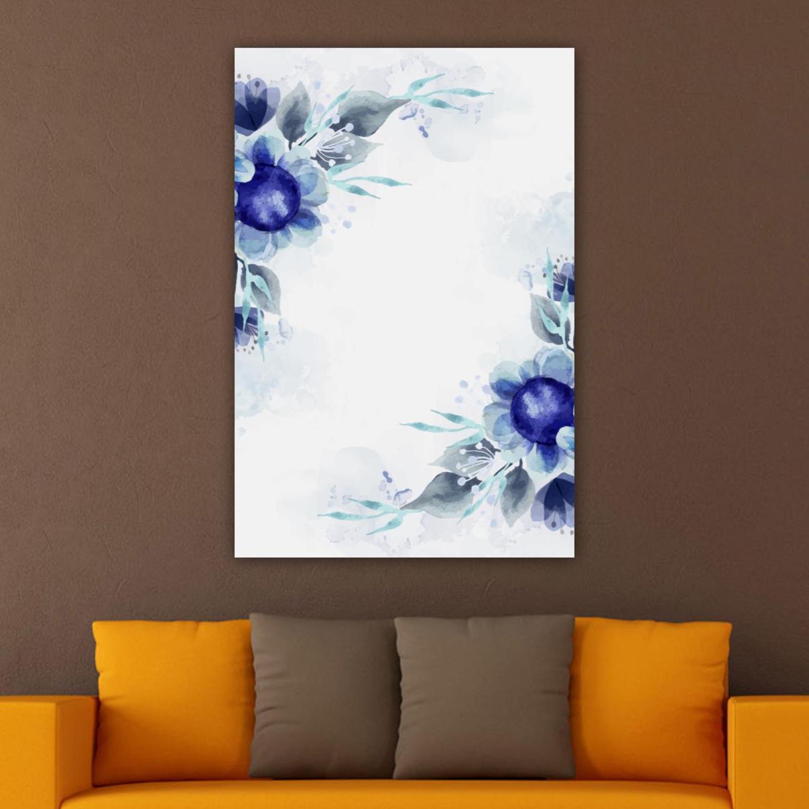 OWNSERIES Home Decor Watercolor Flowers Frame Pattern Canvas Wall Art ...