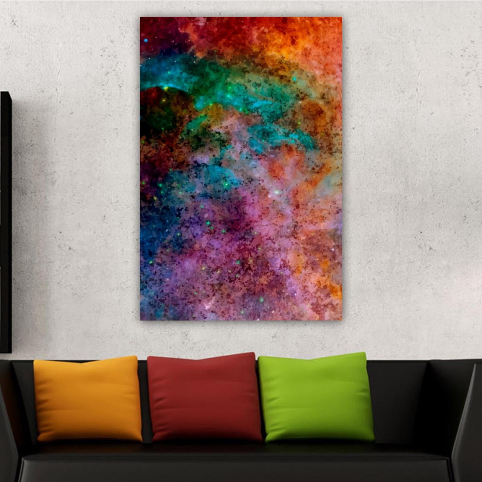 OWNSERIES Home Decor Watercolored Outer Space Texture Pattern Canvas ...