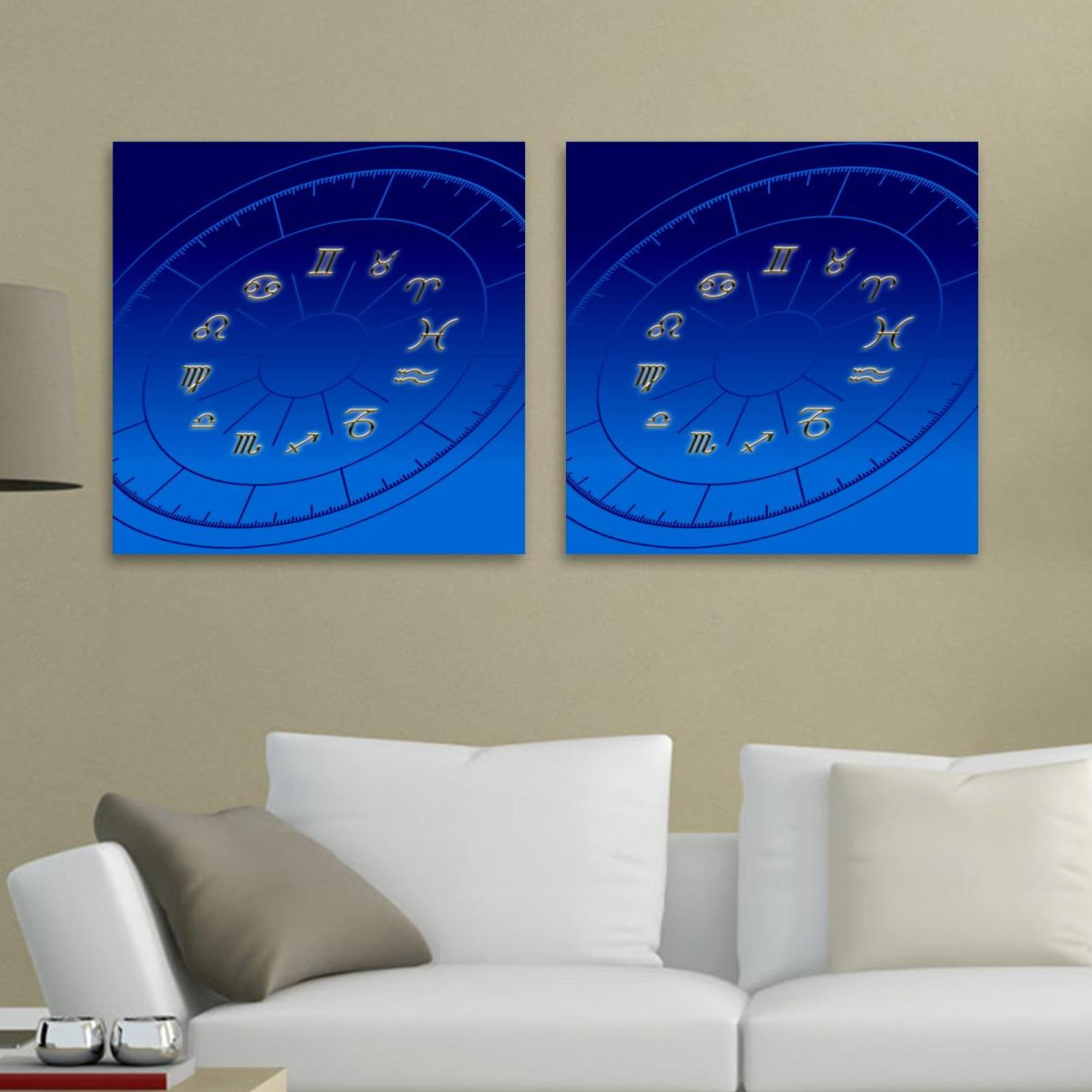 OWNSERIES Horoscope Sign Zodiac Blue Pattern 2PC Canvas Wall Art ...