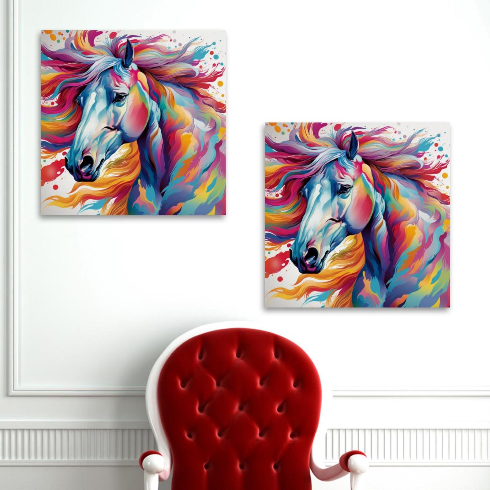 OWNSERIES Horse Pattern 2PC Canvas Wall Art Paintings for Living Room ...
