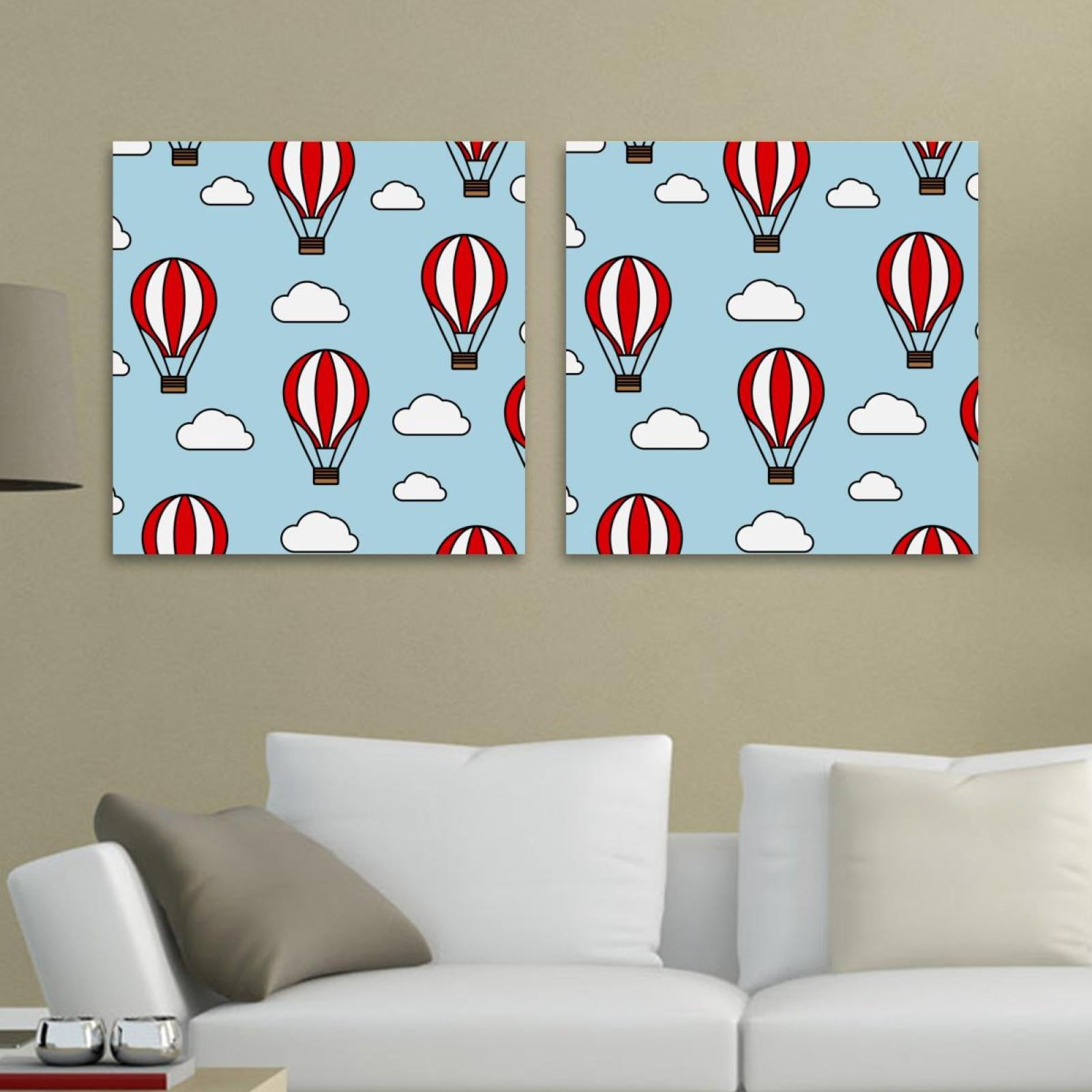OWNSERIES Hot Air Balloon Pattern 2PC Canvas Wall Art Paintings for ...