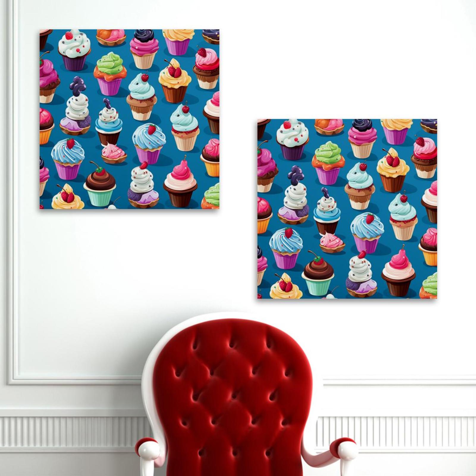OWNSERIES Ice Cream Pattern 2PC Canvas Wall Art Paintings for Living ...