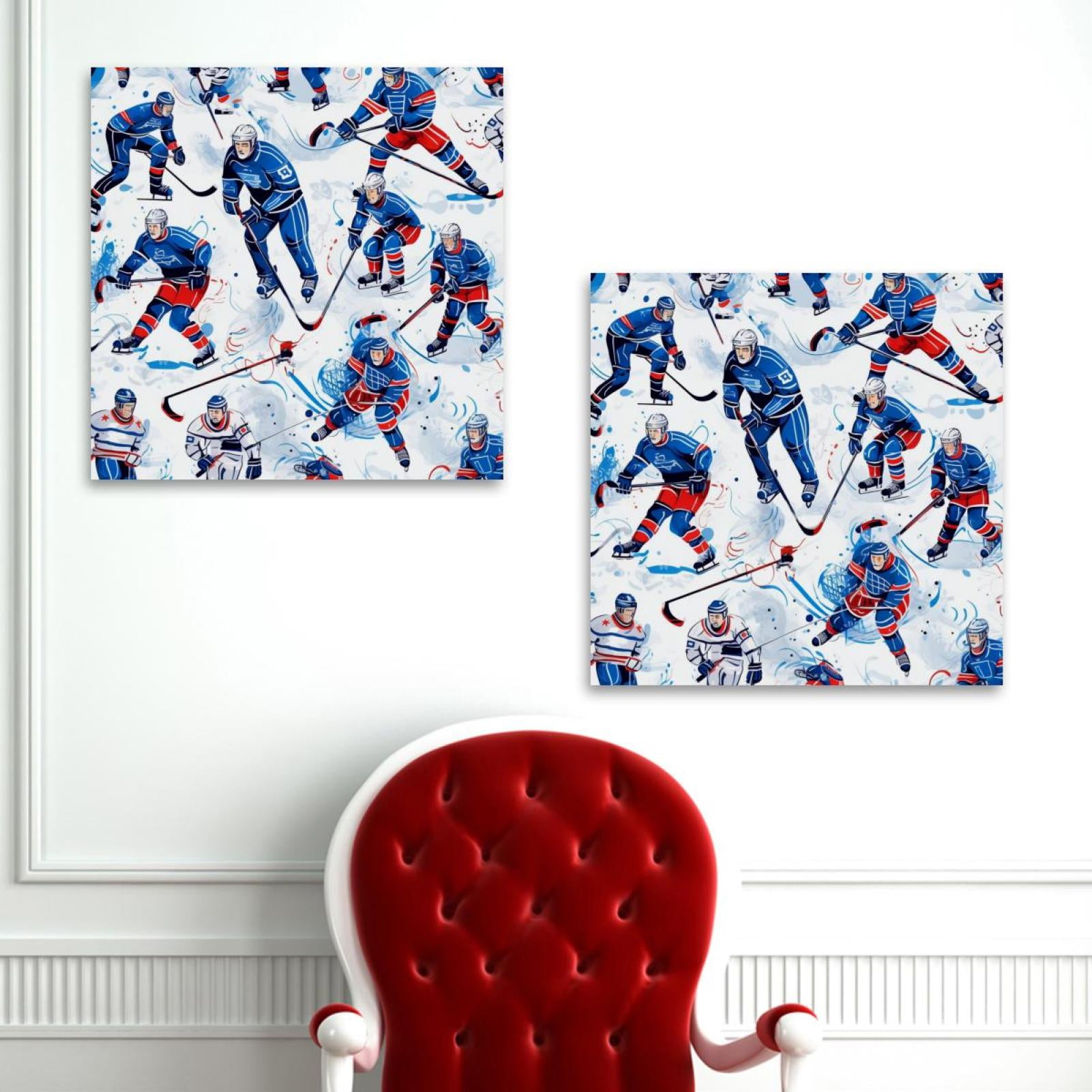 OWNSERIES Ice Hockey Pattern 2PC Canvas Wall Art Paintings for Living ...
