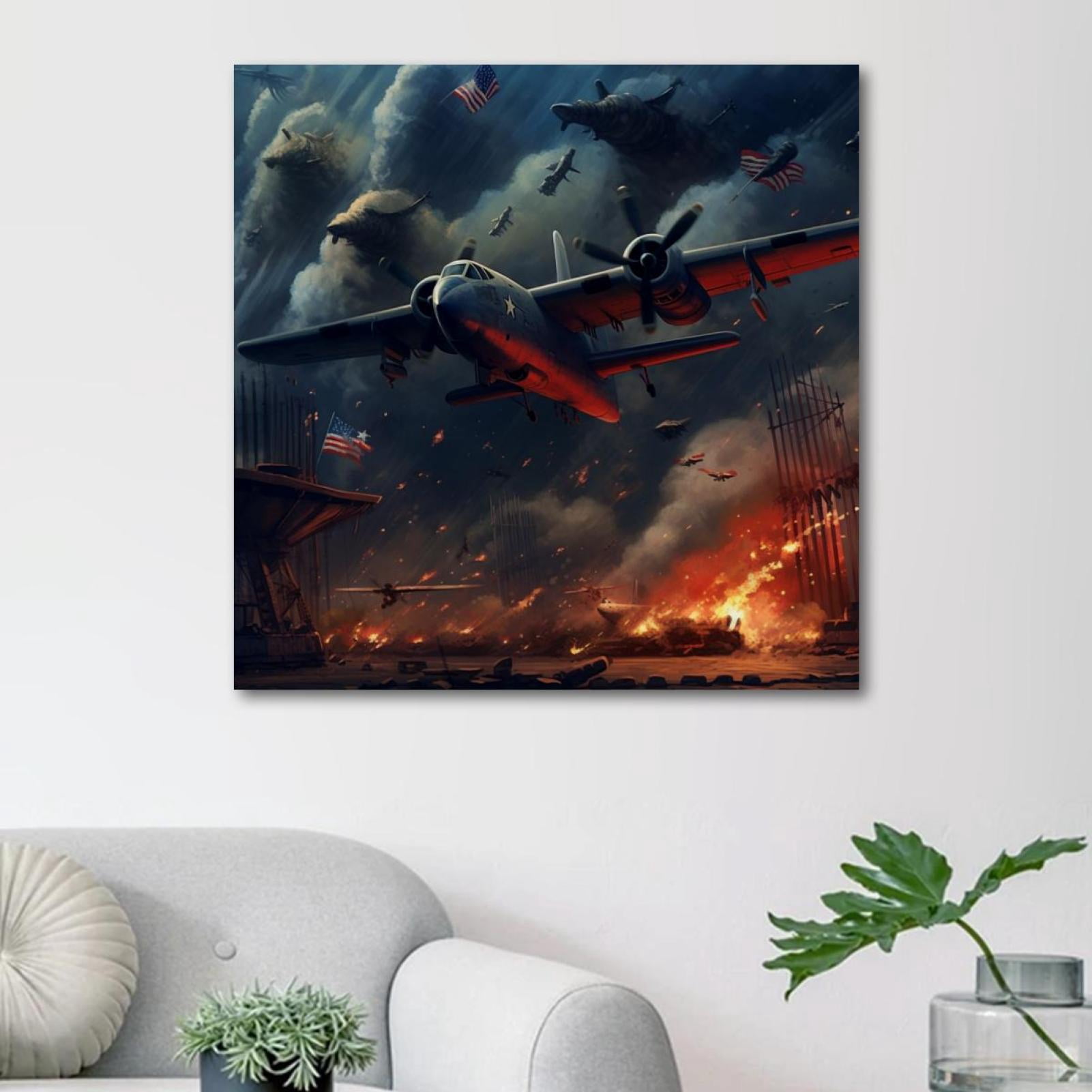 OWNSERIES Independence Day Bomber Pattern Canvas Wall Art Paintings for ...