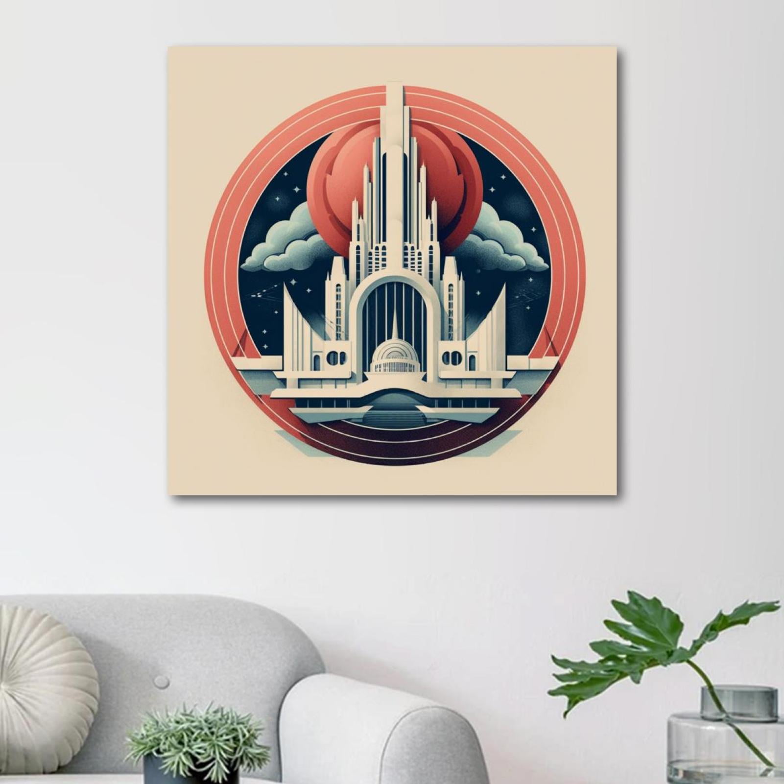 OWNSERIES Independence Day Building Sign Pattern Canvas Wall Art ...