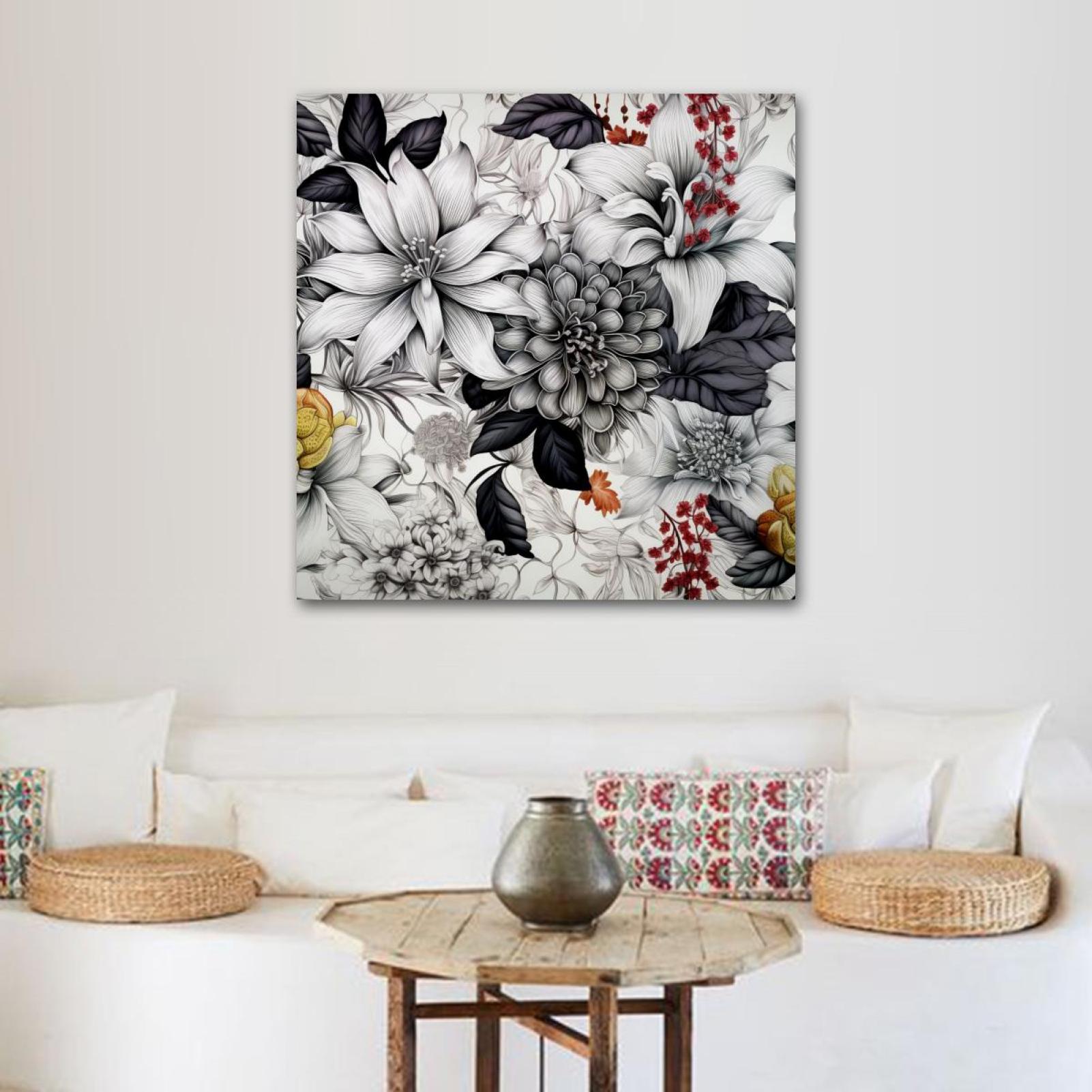 OWNSERIES Ink Plant Pattern Pattern Canvas Wall Art Paintings for ...