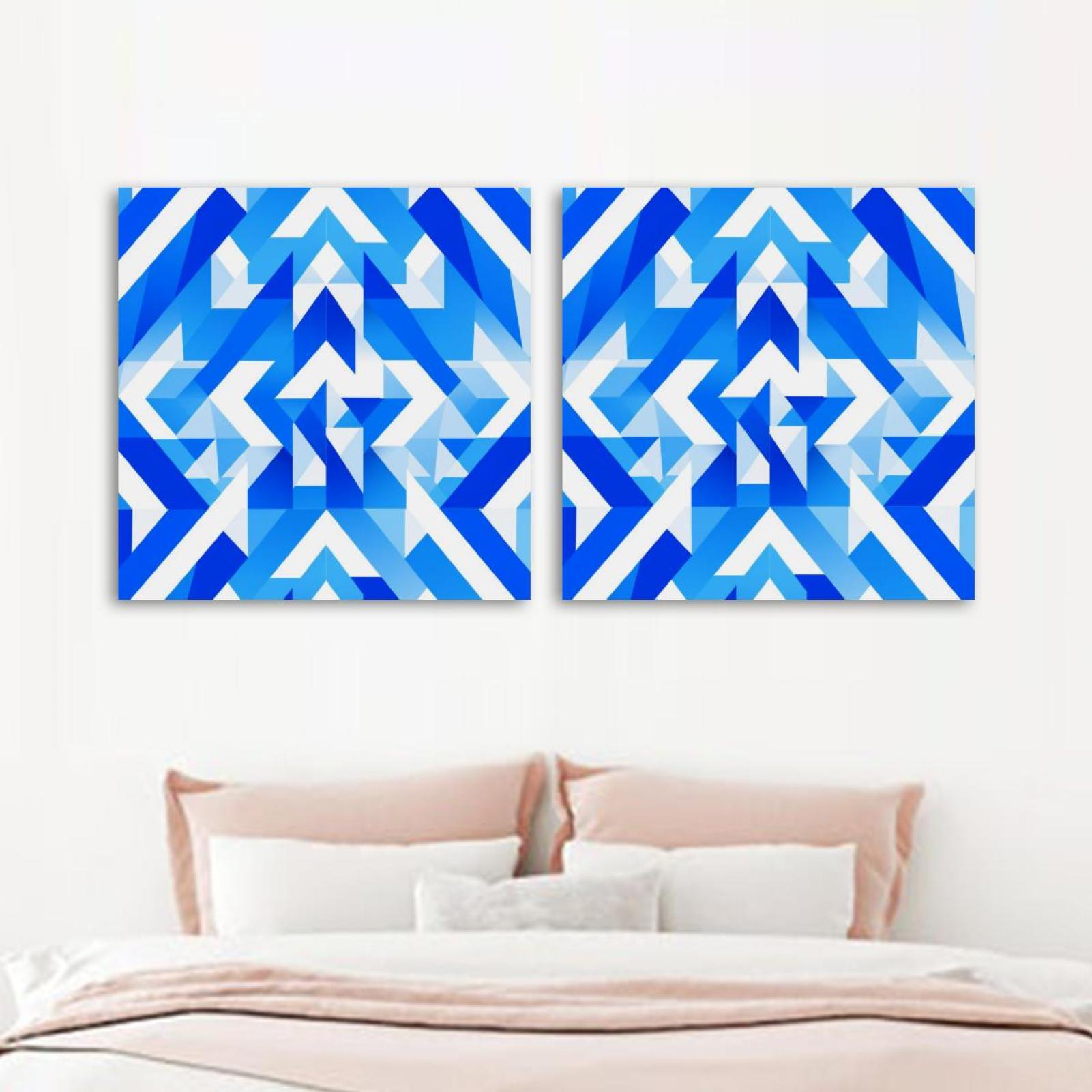 OWNSERIES Israeli Flag Pattern Pattern 2PC Canvas Wall Art Paintings ...