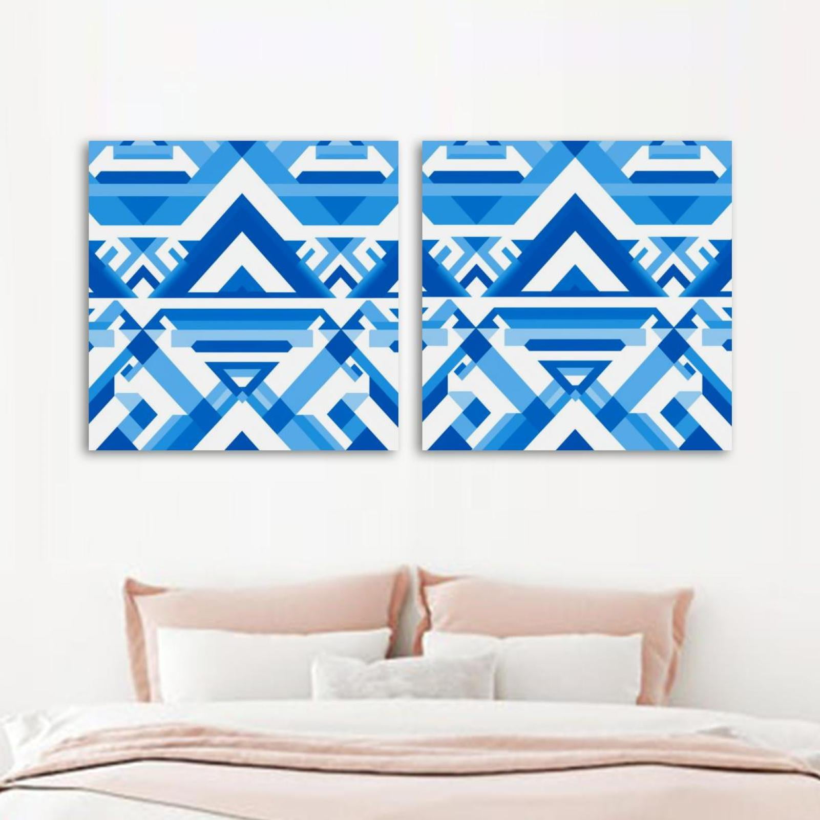 OWNSERIES Israeli Flag Pattern Pattern 2PC Canvas Wall Art Paintings ...