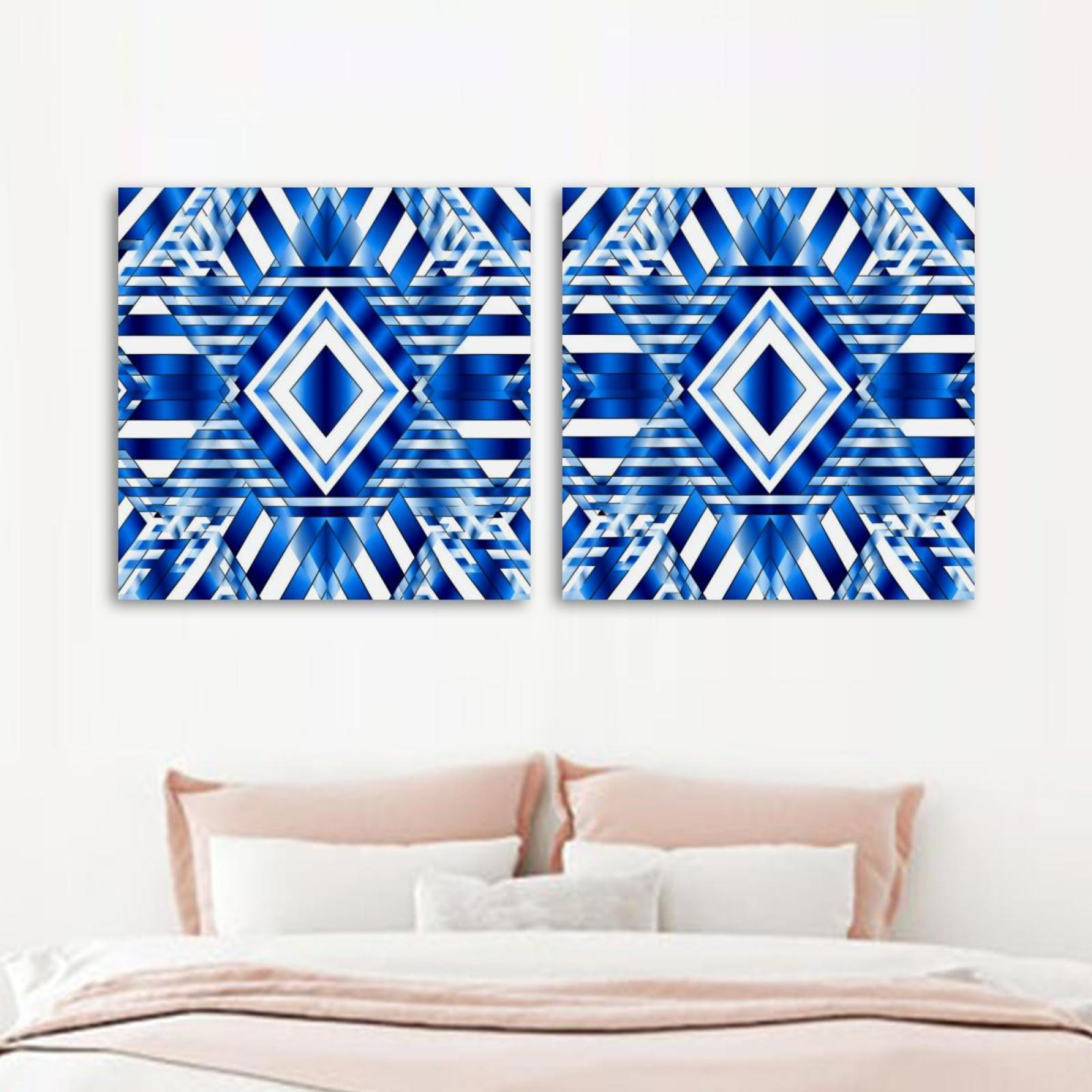 OWNSERIES Israeli Flag Pattern Pattern 2PC Canvas Wall Art Paintings ...