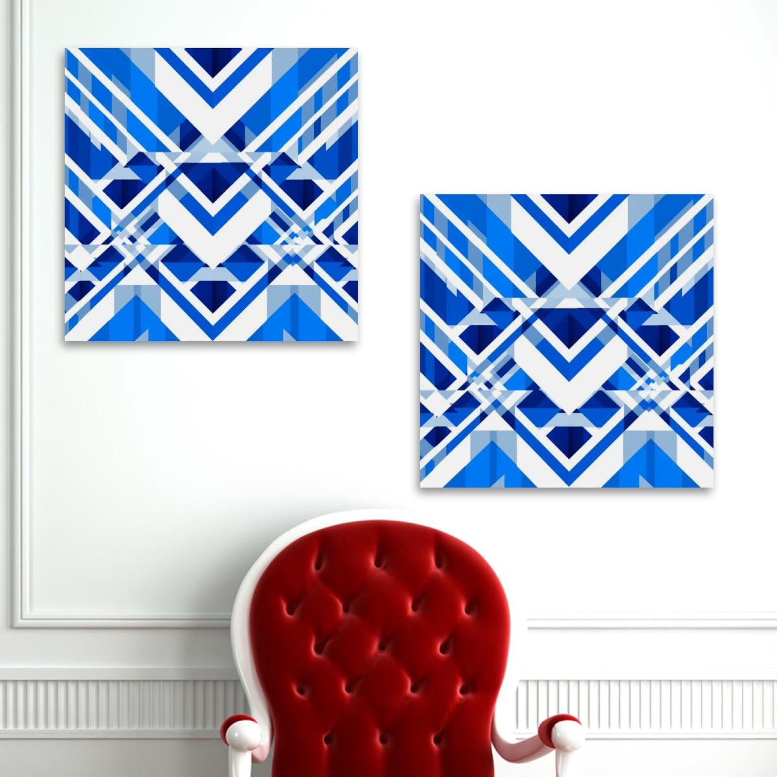 OWNSERIES Israeli Flag Pattern 2PC Canvas Wall Art Paintings for Living ...