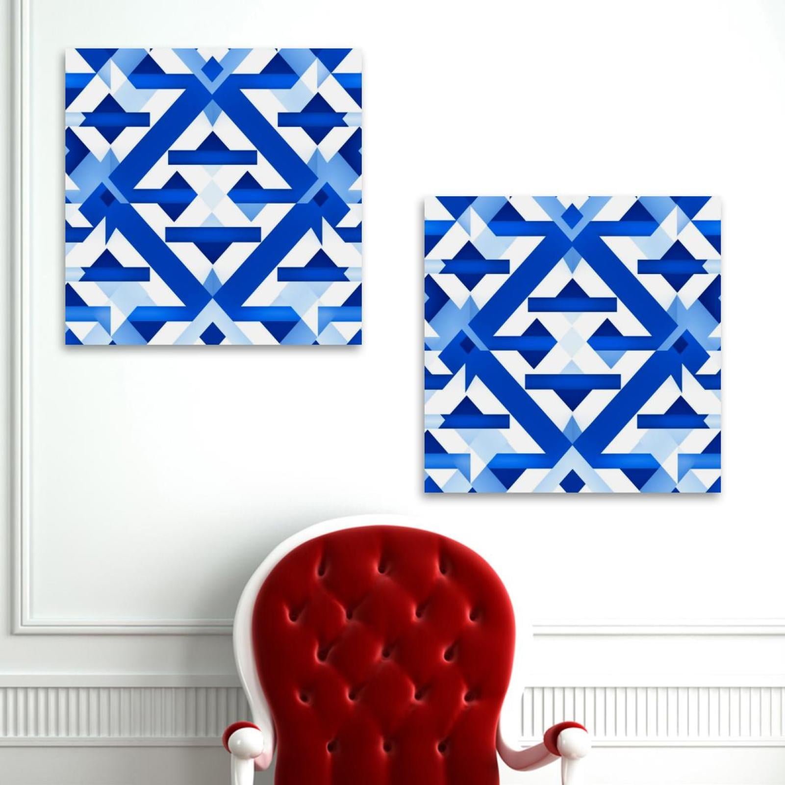 OWNSERIES Israeli Flag Pattern 2PC Canvas Wall Art Paintings for Living ...
