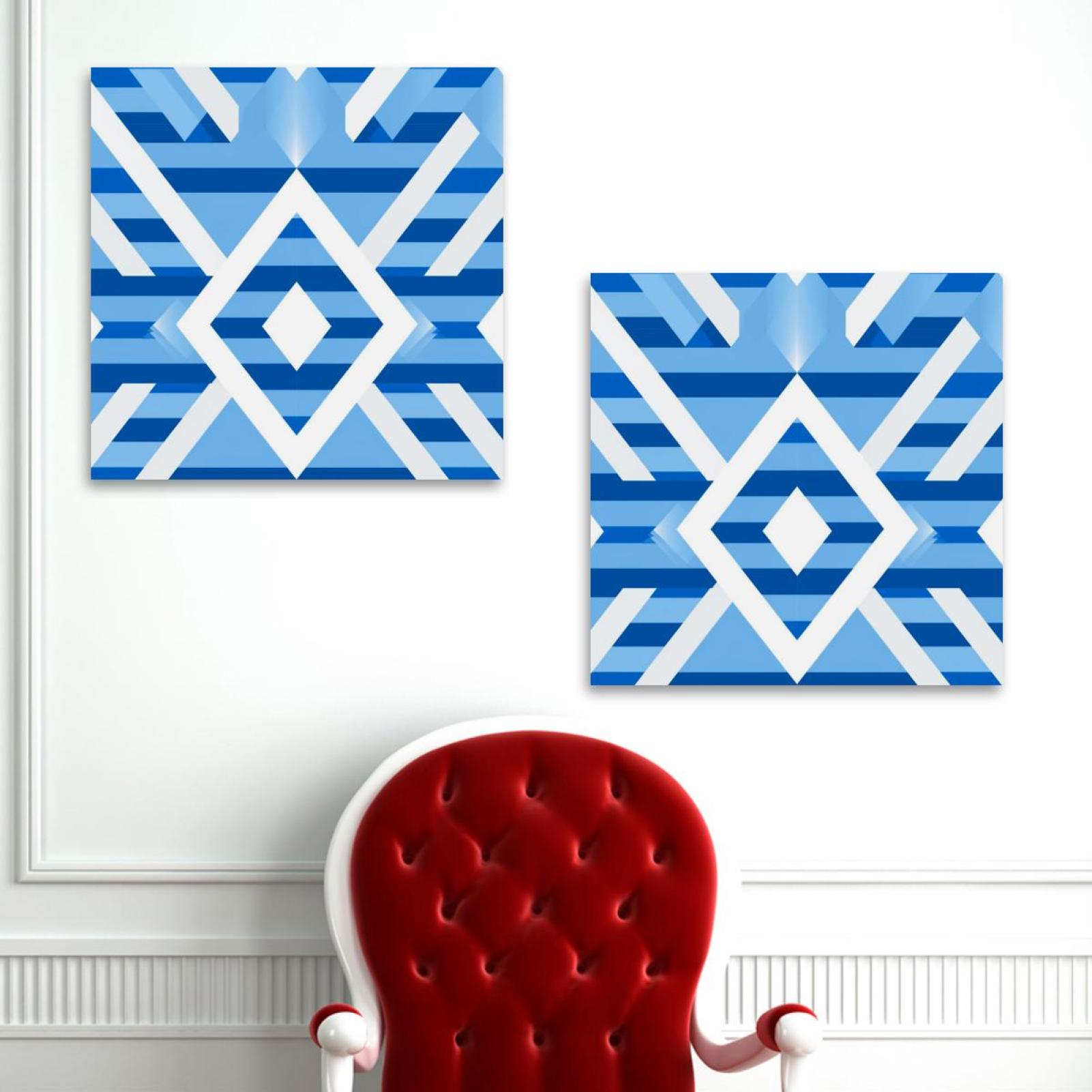 OWNSERIES Israeli Flag Pattern 2PC Canvas Wall Art Paintings for Living ...