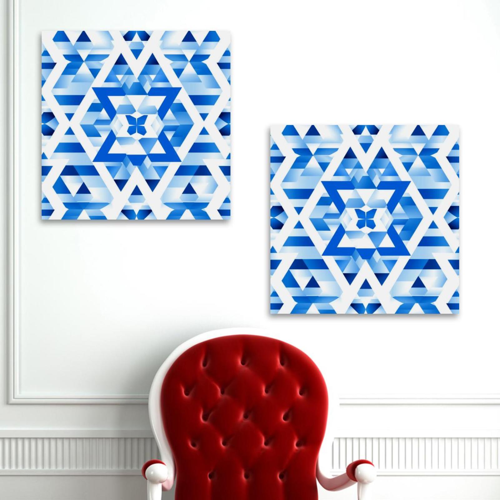 OWNSERIES Israeli Flag Pattern 2PC Canvas Wall Art Paintings for Living ...