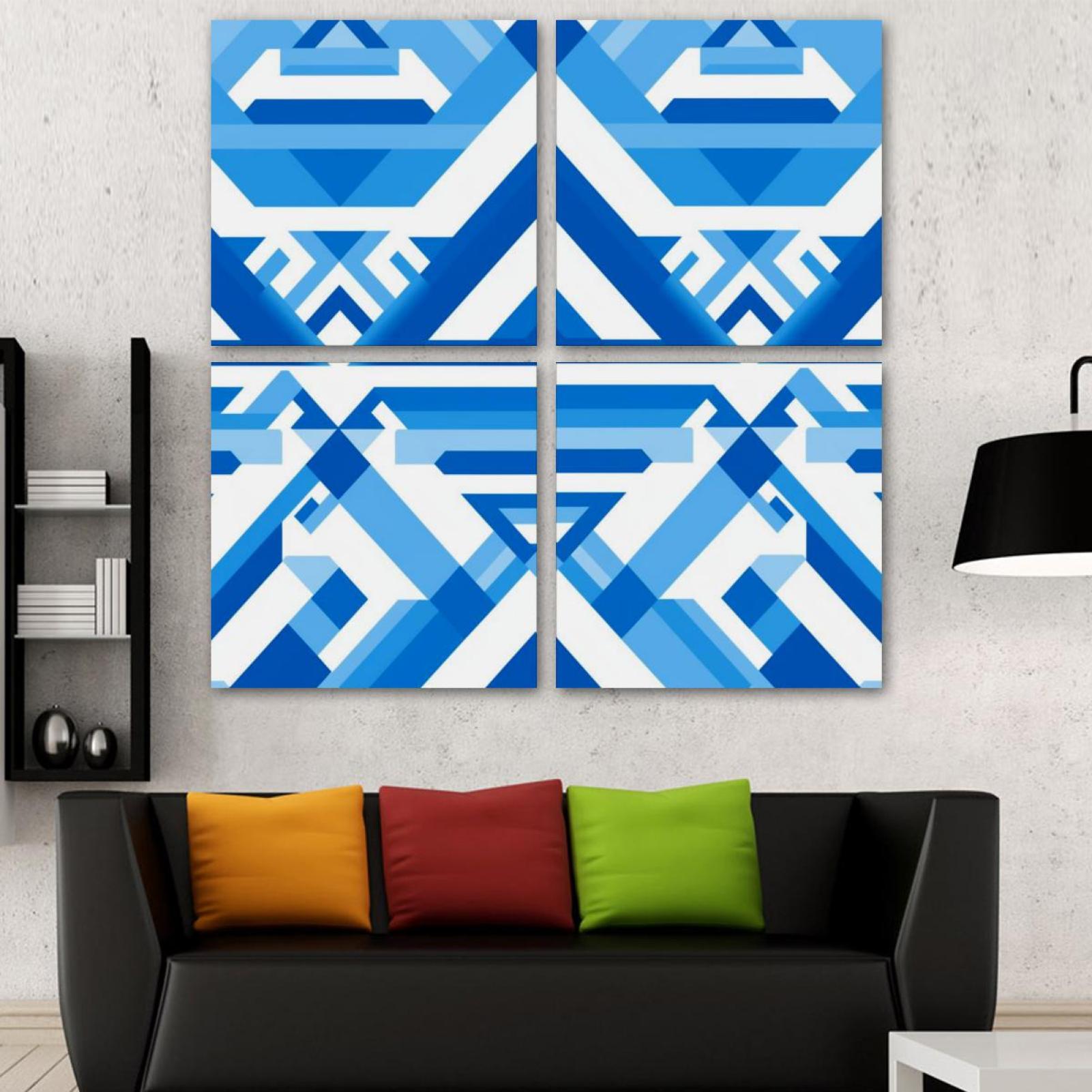 OWNSERIES Israeli Flag Pattern Pattern 4PC Frameless Canvas Wall Art ...