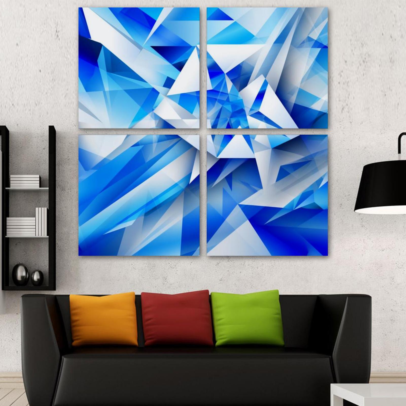 OWNSERIES Israeli Flag Pattern Pattern 4PC Frameless Canvas Wall Art ...