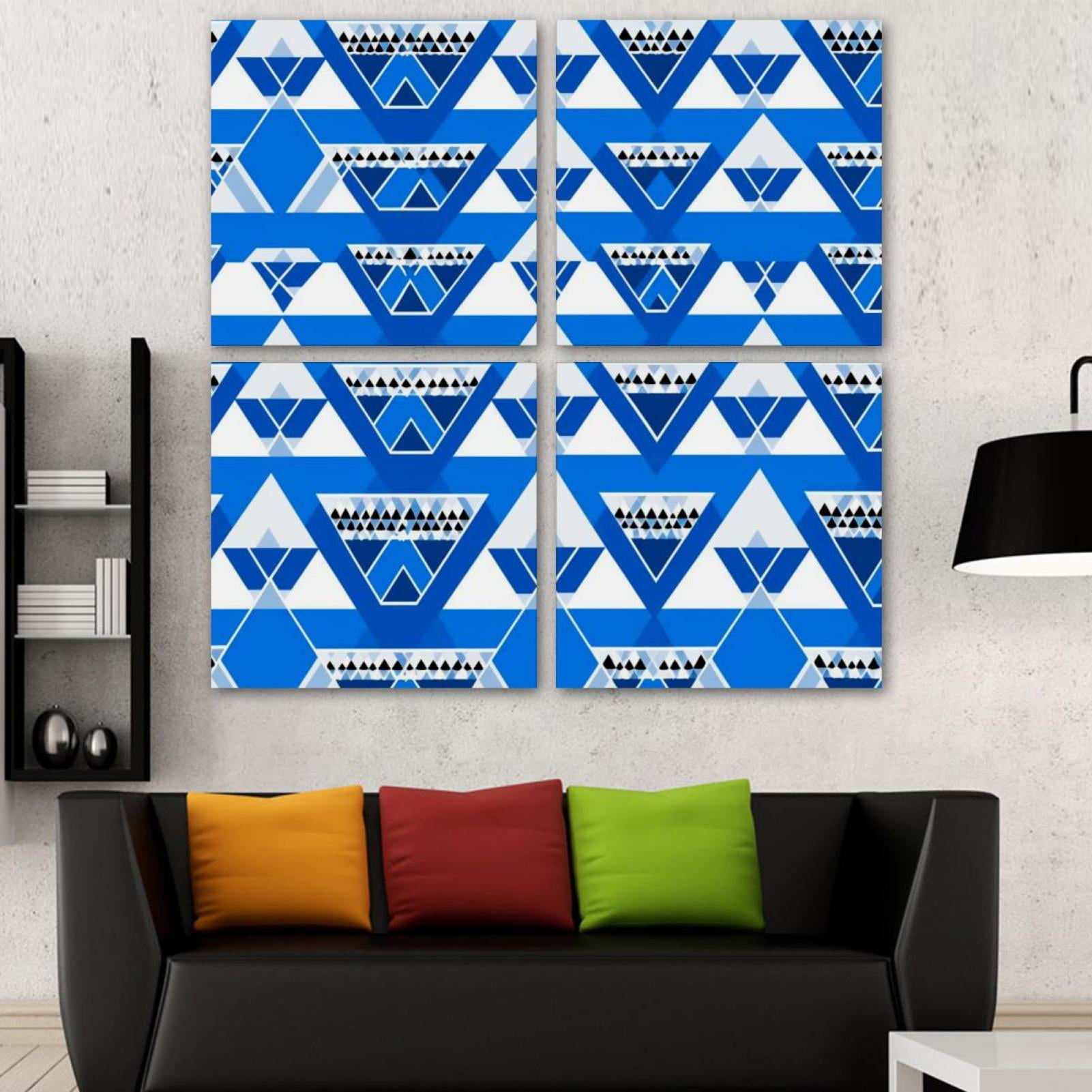OWNSERIES Israeli Flag Pattern Pattern 4PC Frameless Canvas Wall Art ...