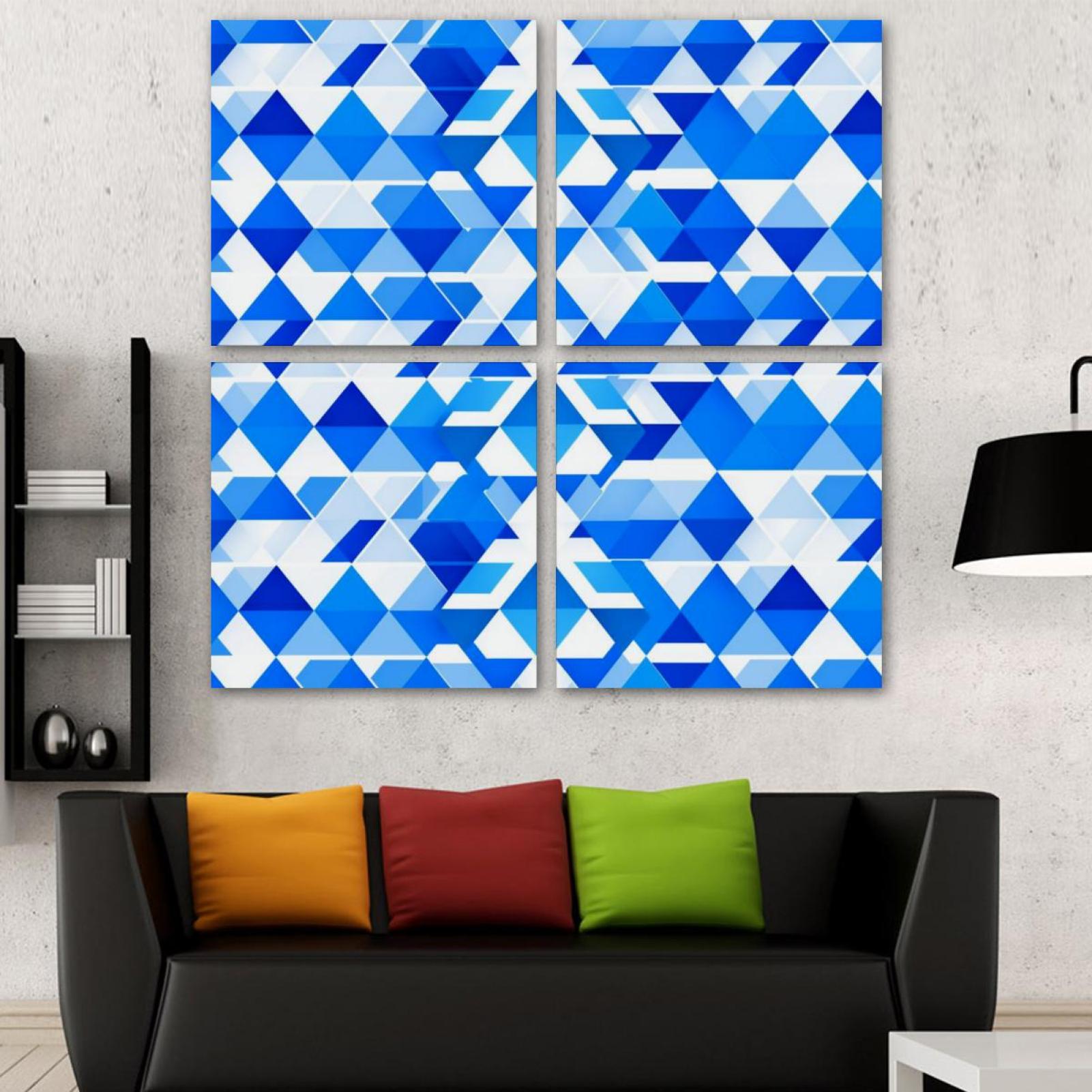 OWNSERIES Israeli Flag Pattern Pattern 4PC Frameless Canvas Wall Art ...