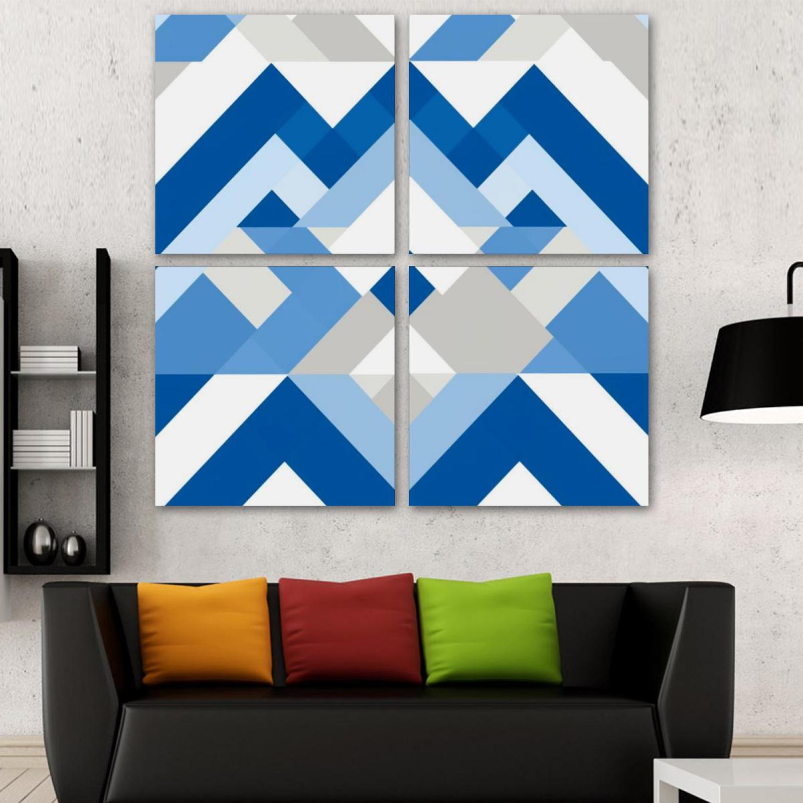 OWNSERIES Israeli Flag Pattern Pattern 4PC Frameless Canvas Wall Art ...