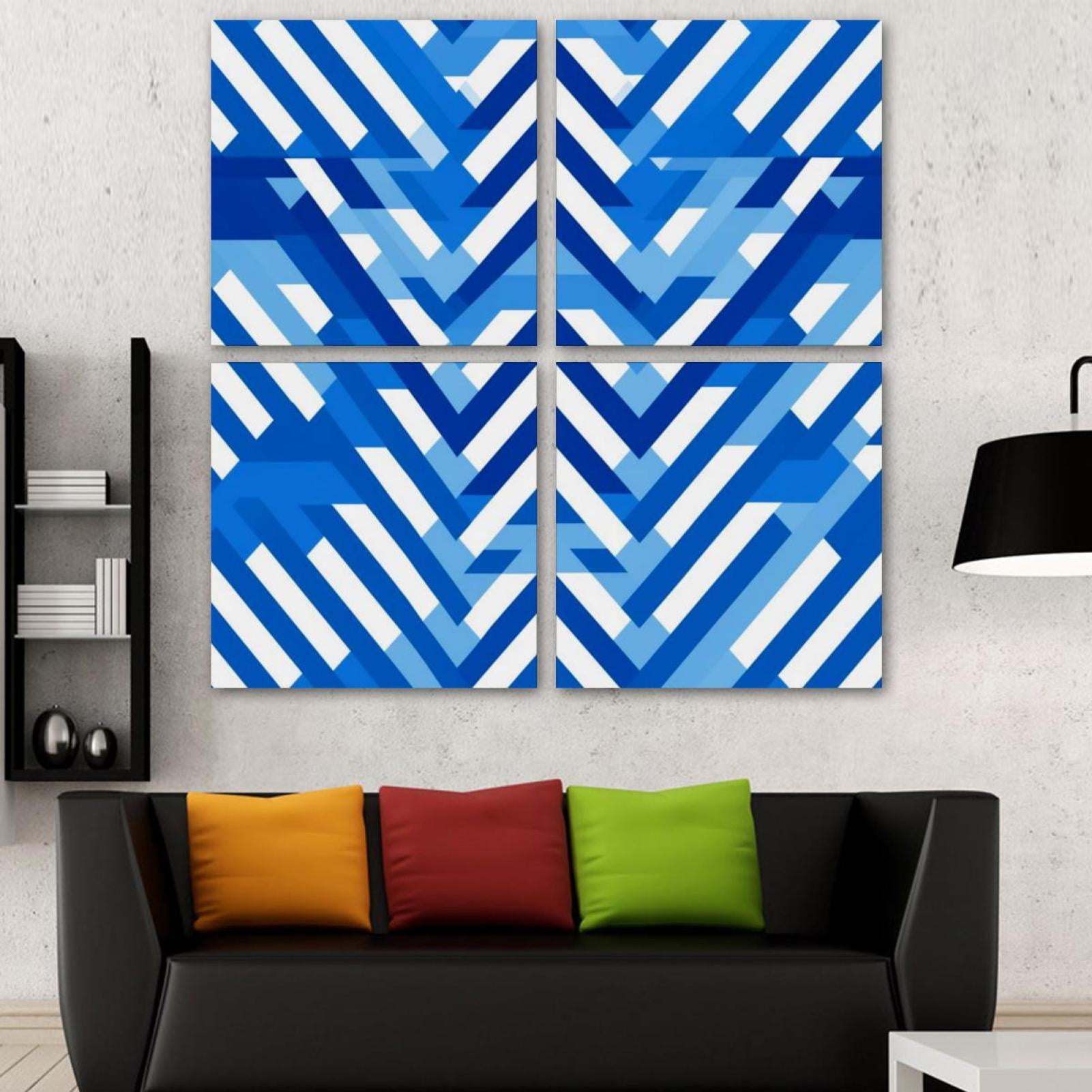 OWNSERIES Israeli Flag Pattern Pattern 4PC Frameless Canvas Wall Art ...