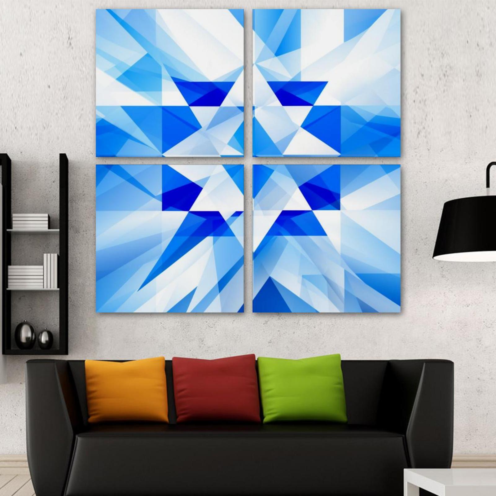 OWNSERIES Israeli Flag Pattern Pattern 4PC Frameless Canvas Wall Art ...