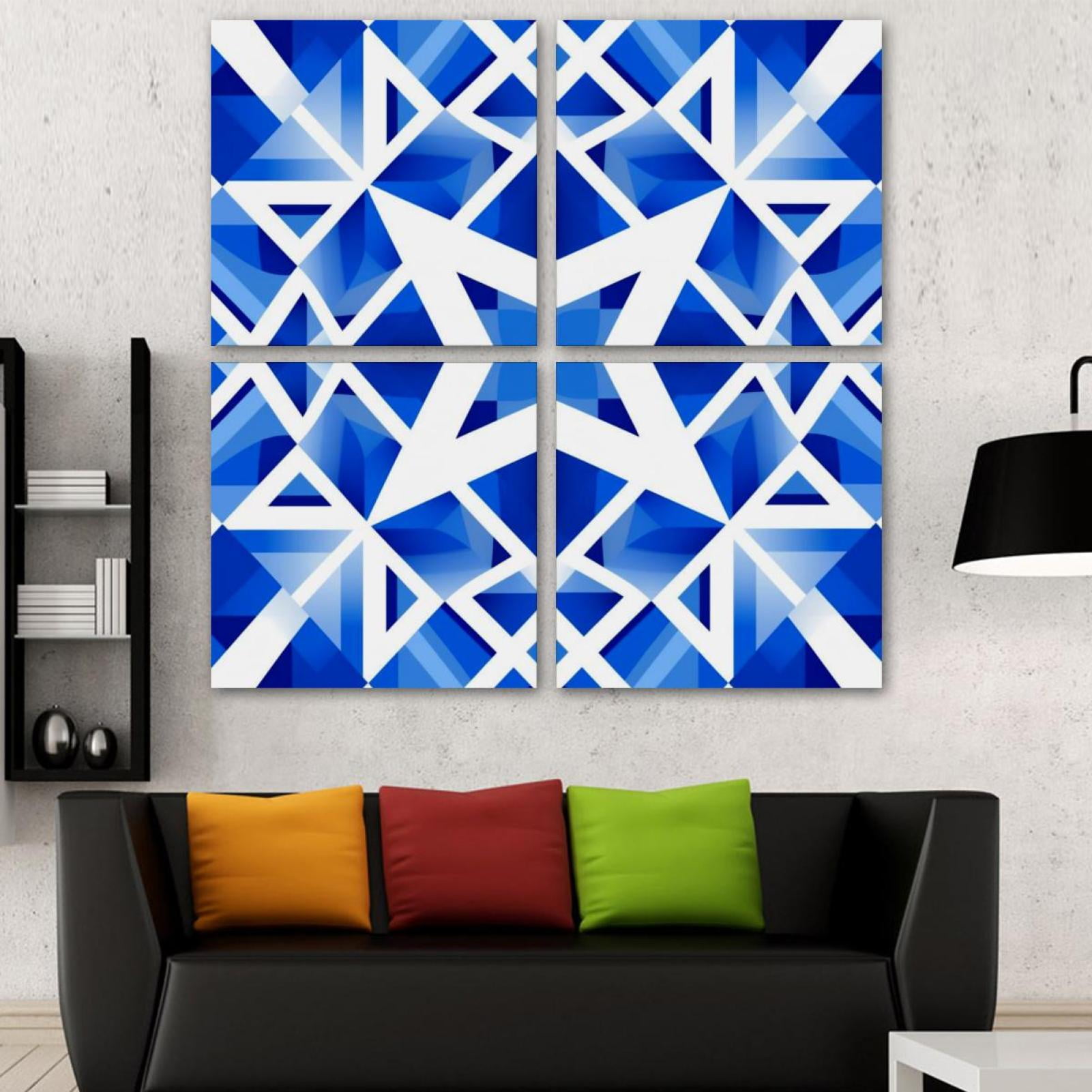 OWNSERIES Israeli Flag Pattern Pattern 4PC Frameless Canvas Wall Art ...