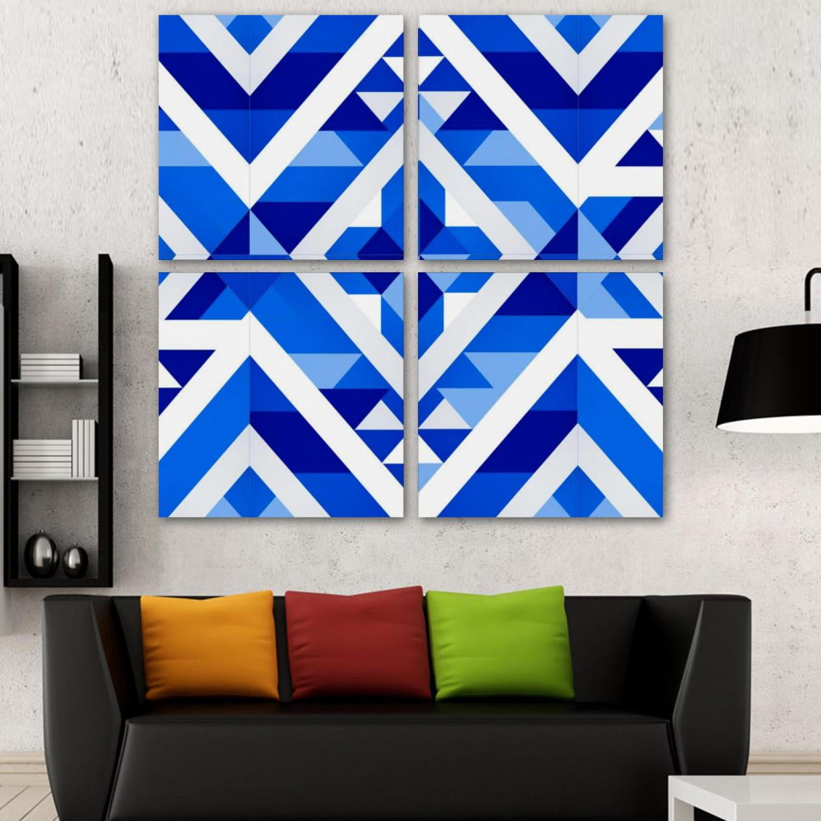 OWNSERIES Israeli Flag Pattern Pattern 4PC Frameless Canvas Wall Art ...