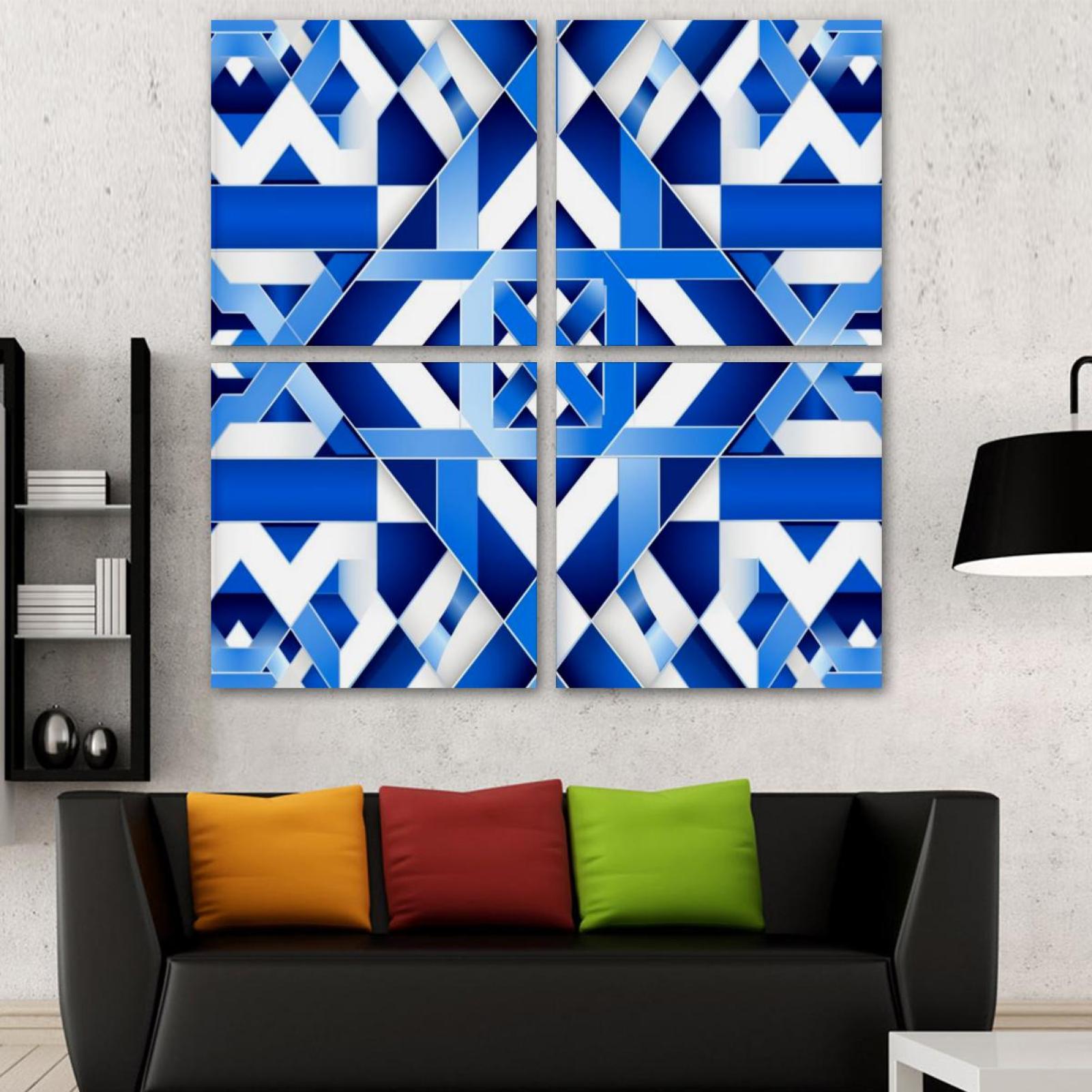 OWNSERIES Israeli Flag Pattern Pattern 4PC Frameless Canvas Wall Art ...