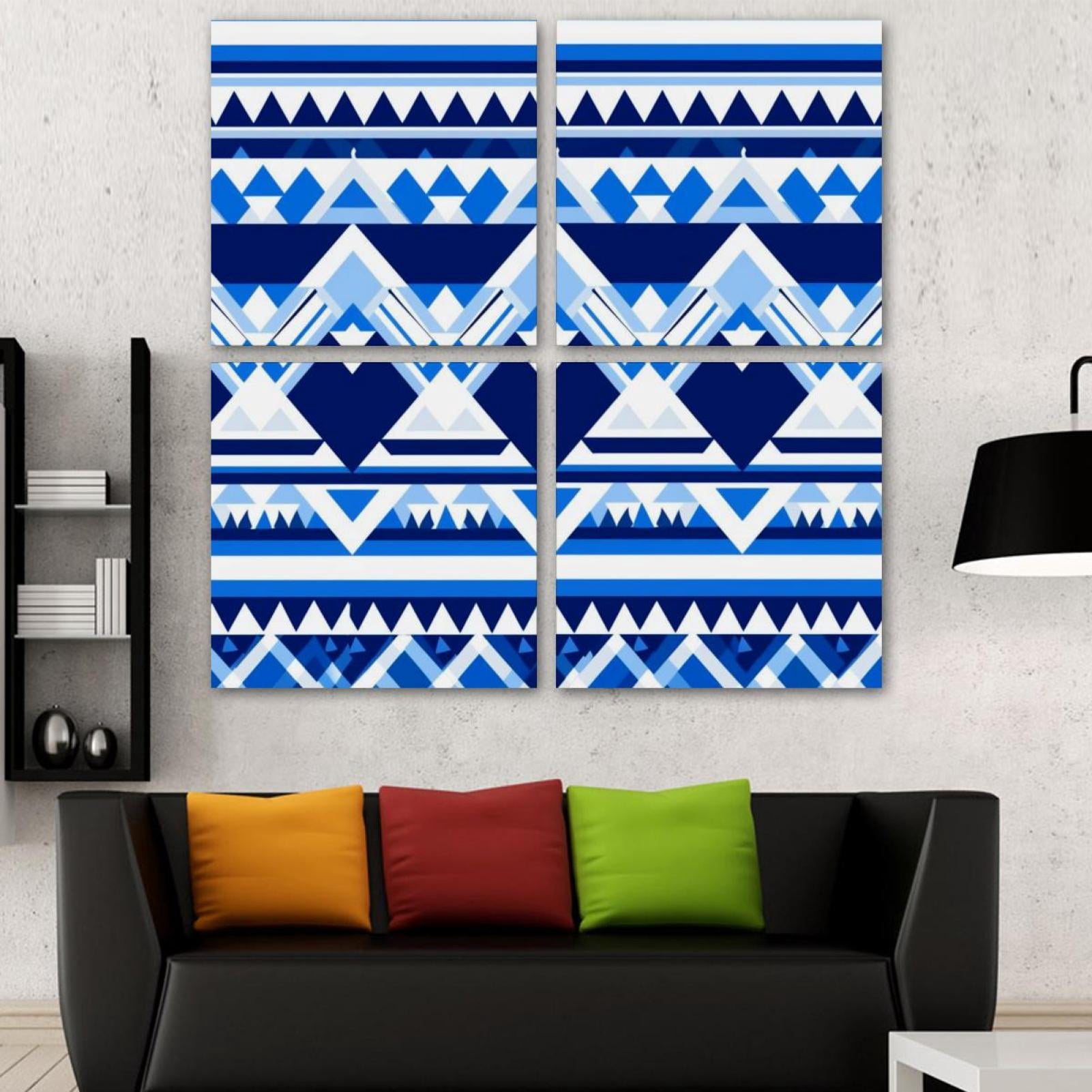 OWNSERIES Israeli Flag Pattern Pattern 4PC Frameless Canvas Wall Art ...