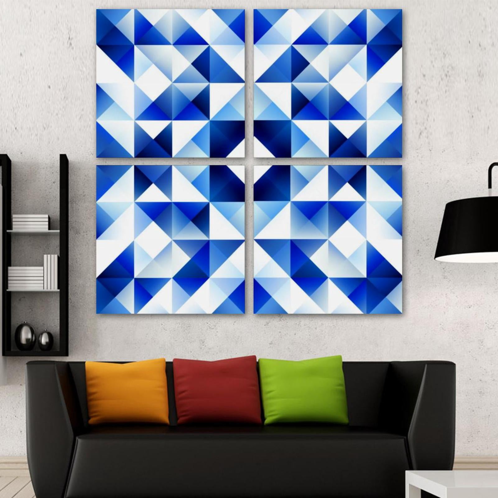 OWNSERIES Israeli Flag Pattern Pattern 4PC Frameless Canvas Wall Art ...