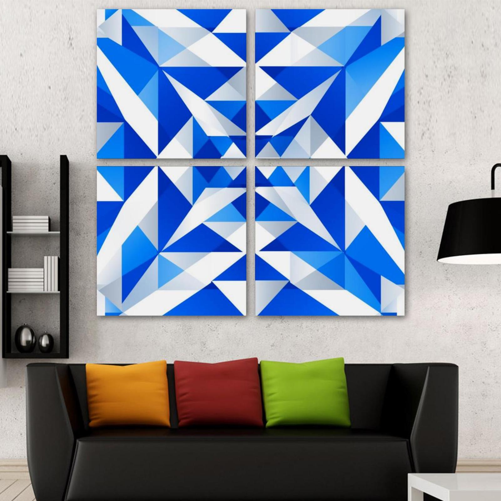 OWNSERIES Israeli Flag Pattern Pattern 4PC Frameless Canvas Wall Art ...