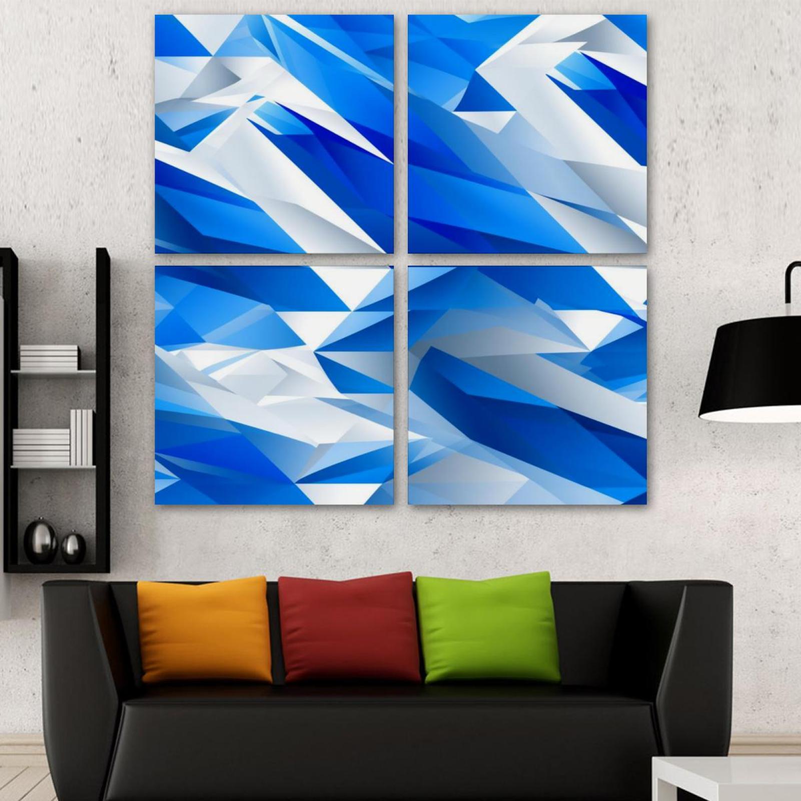 OWNSERIES Israeli Flag Pattern Pattern 4PC Frameless Canvas Wall Art ...