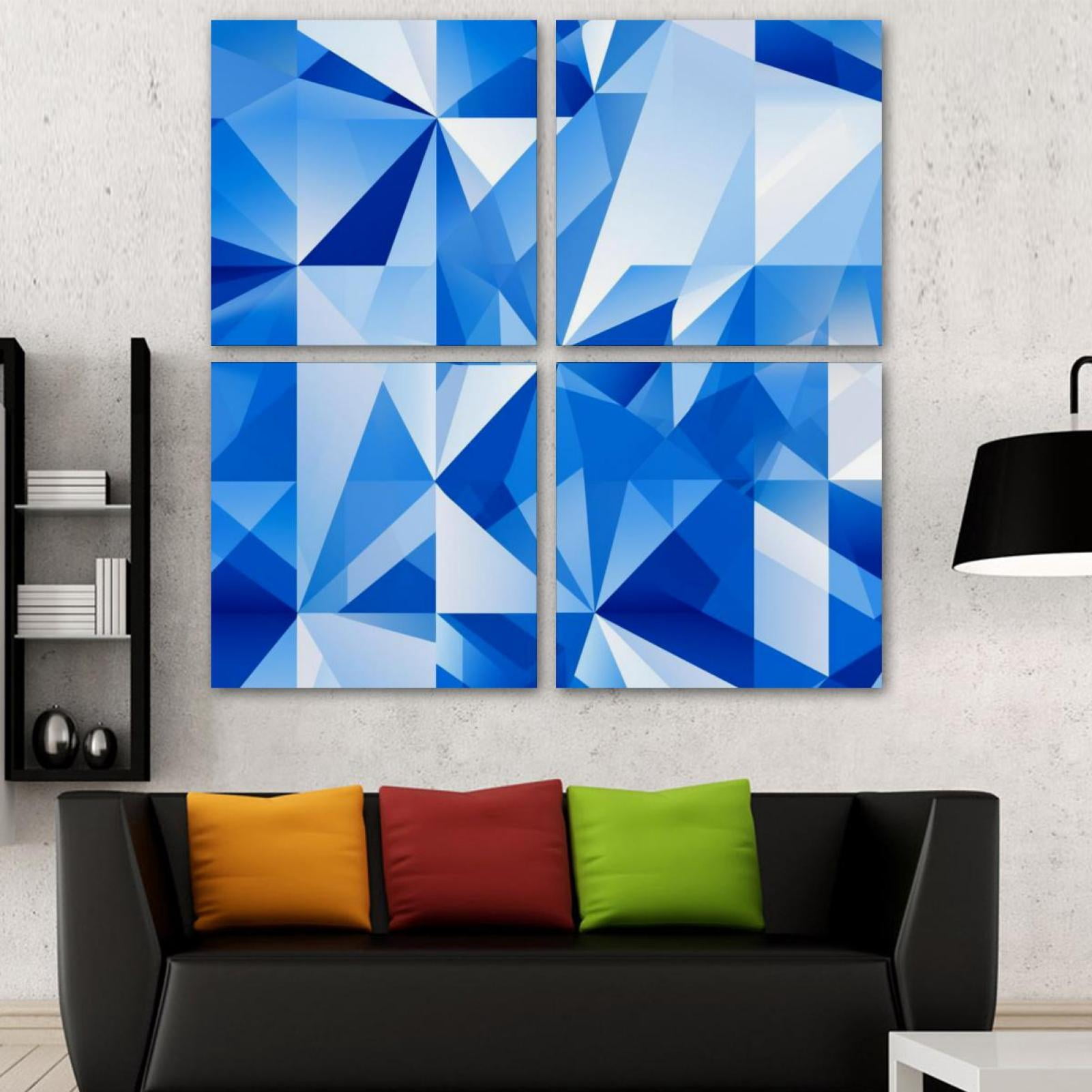 OWNSERIES Israeli Flag Pattern Pattern 4PC Frameless Canvas Wall Art ...