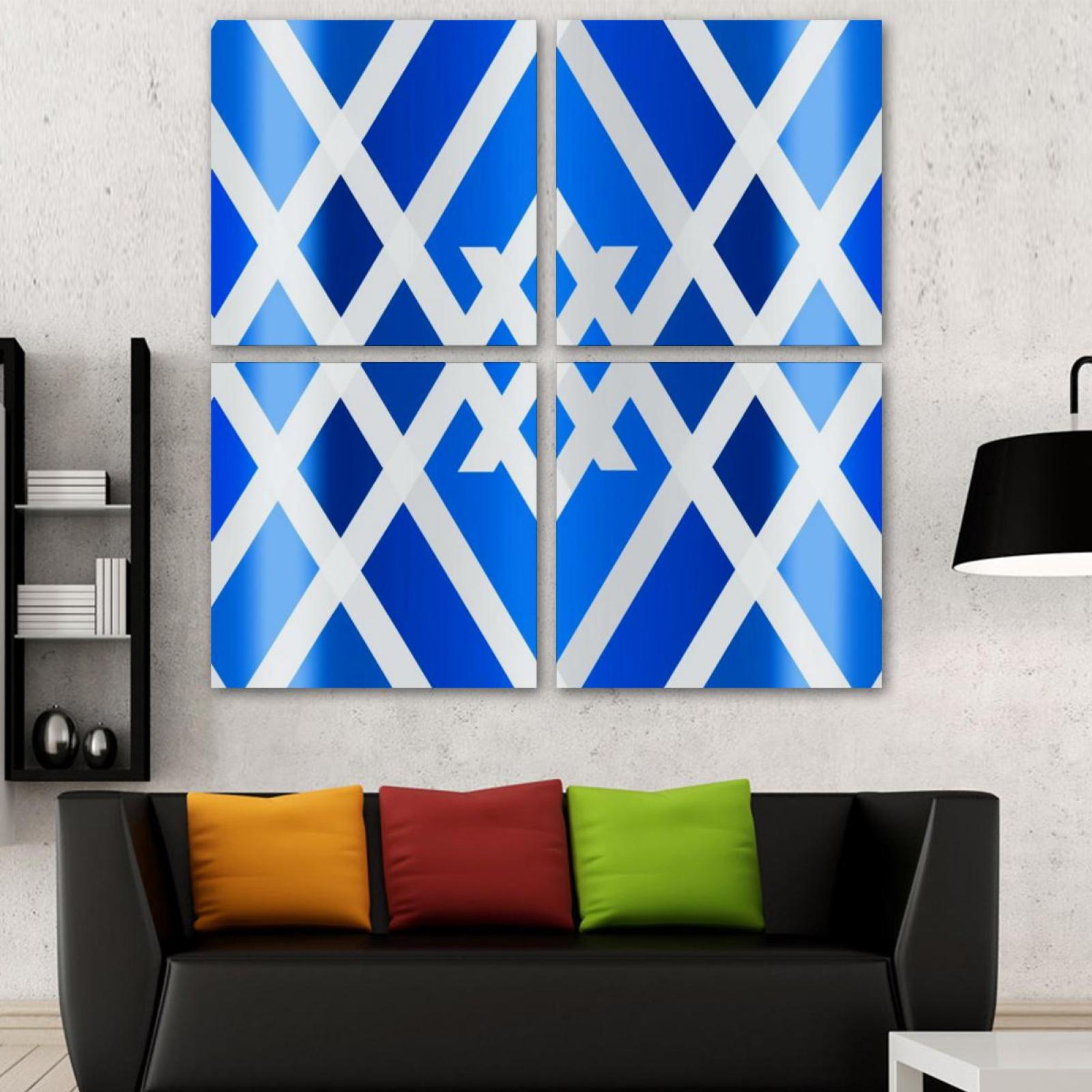OWNSERIES Israeli Flag Pattern Pattern 4PC Frameless Canvas Wall Art ...
