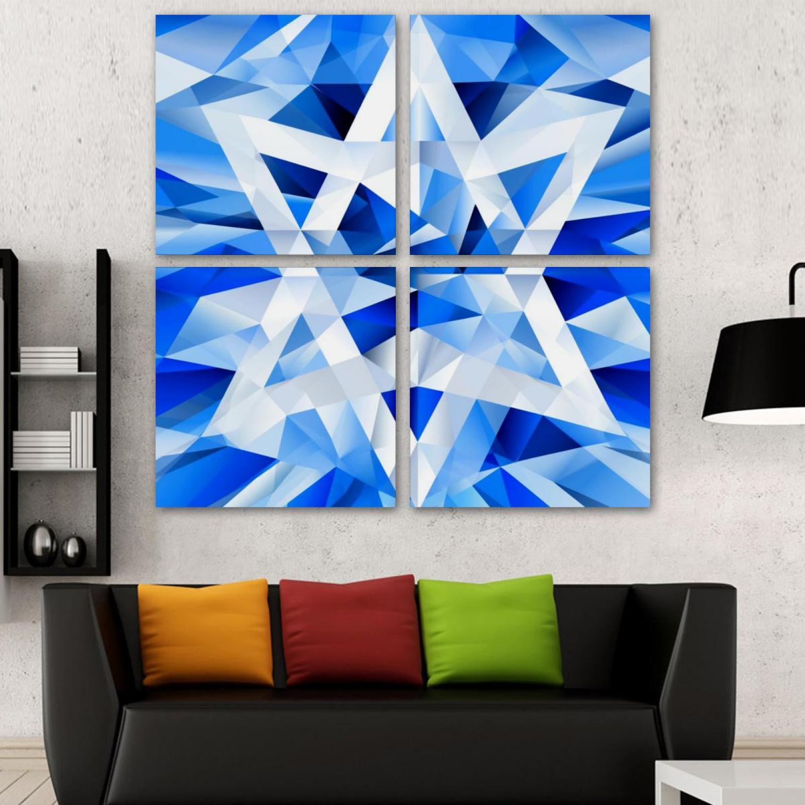 OWNSERIES Israeli Flag Pattern Pattern 4PC Frameless Canvas Wall Art ...